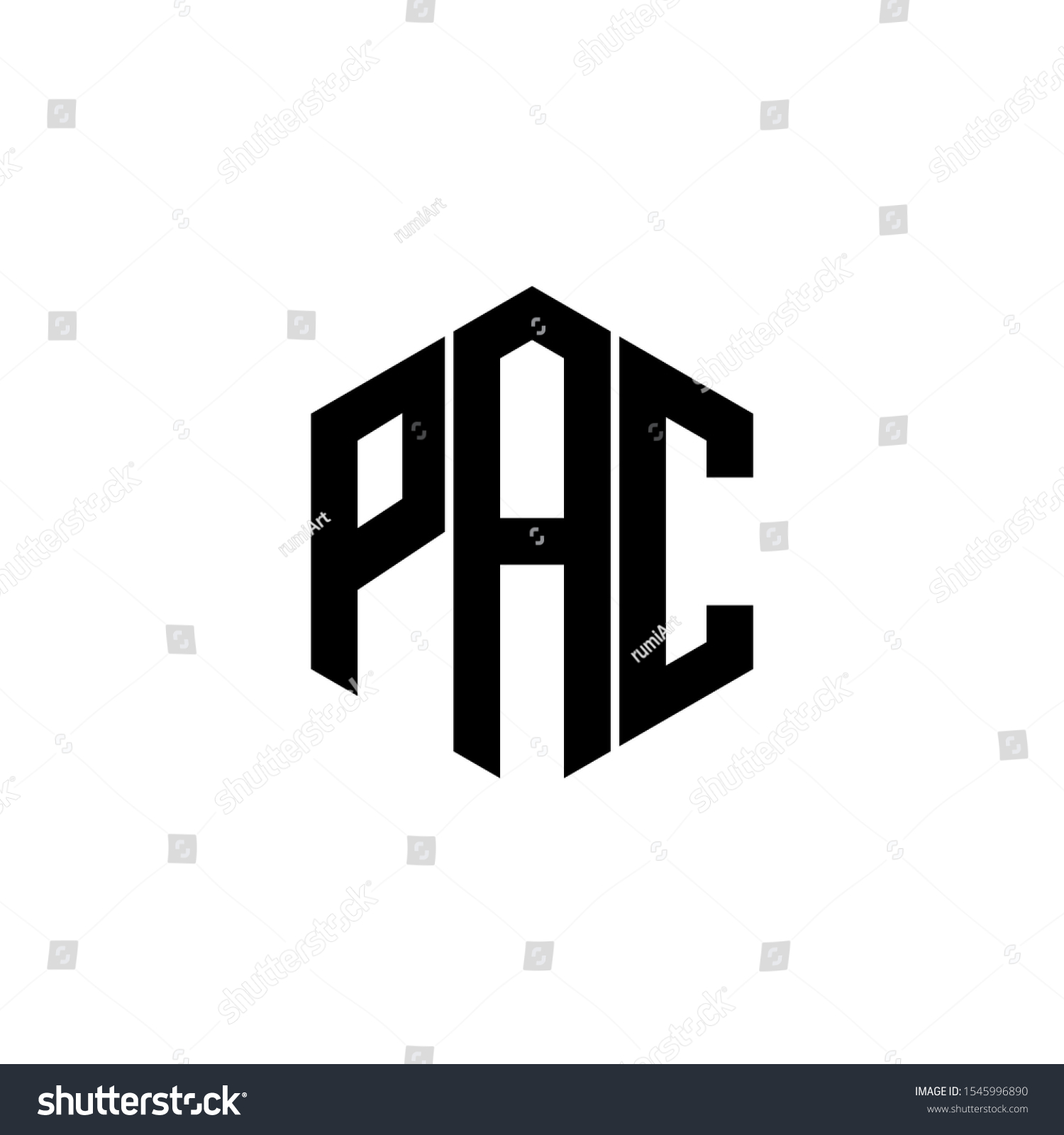 Pac Letter Logo Design Polygon Monogram: เวกเตอร์สต็อก (ปลอดค่า ...