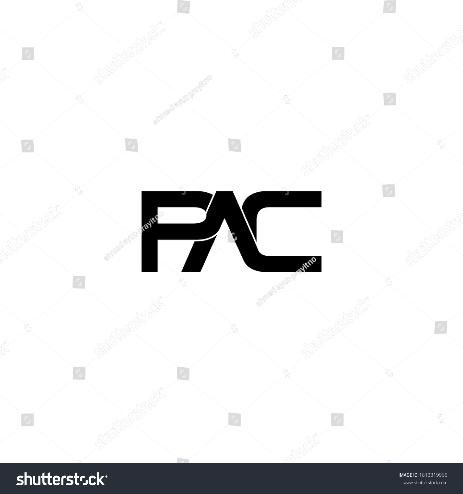 Pac Letter Original Monogram Logo Design: เวกเตอร์สต็อก (ปลอดค่า ...