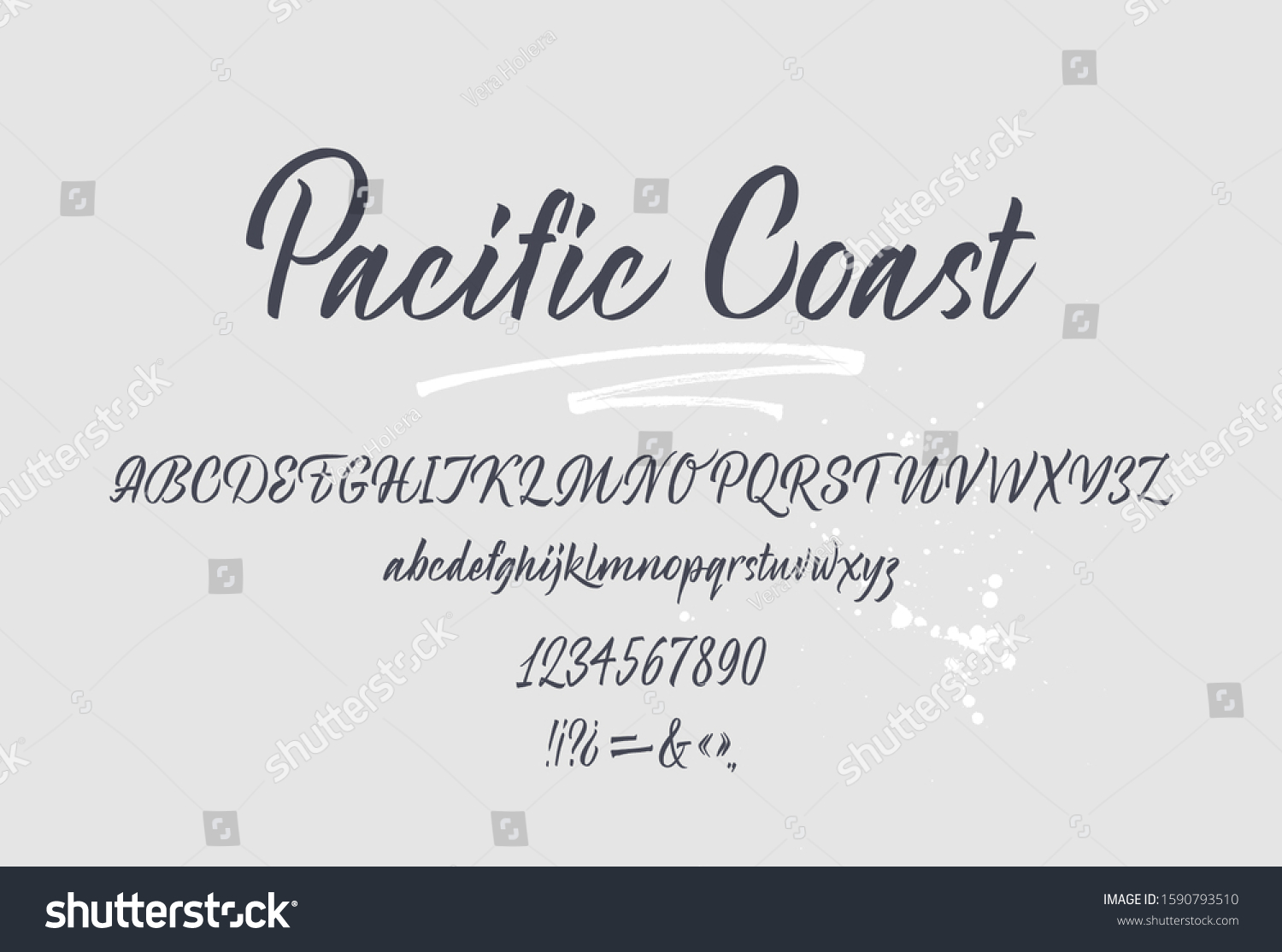 Pacific Coast Script Handwritten Font Stock Vector (Royalty Free ...