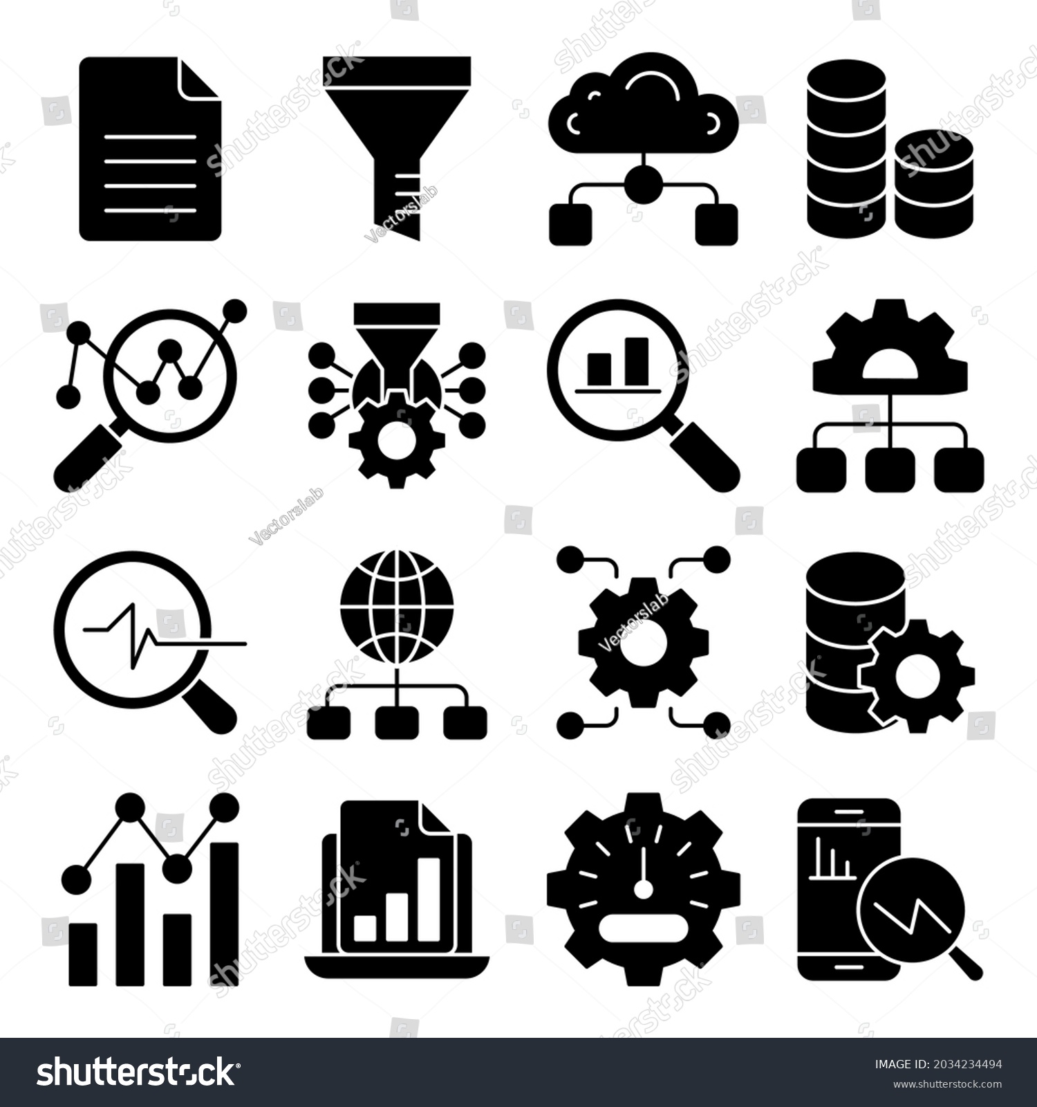 Pack Big Data Solid Icons Stock Vector (Royalty Free) 2034234494 | Shutterstock