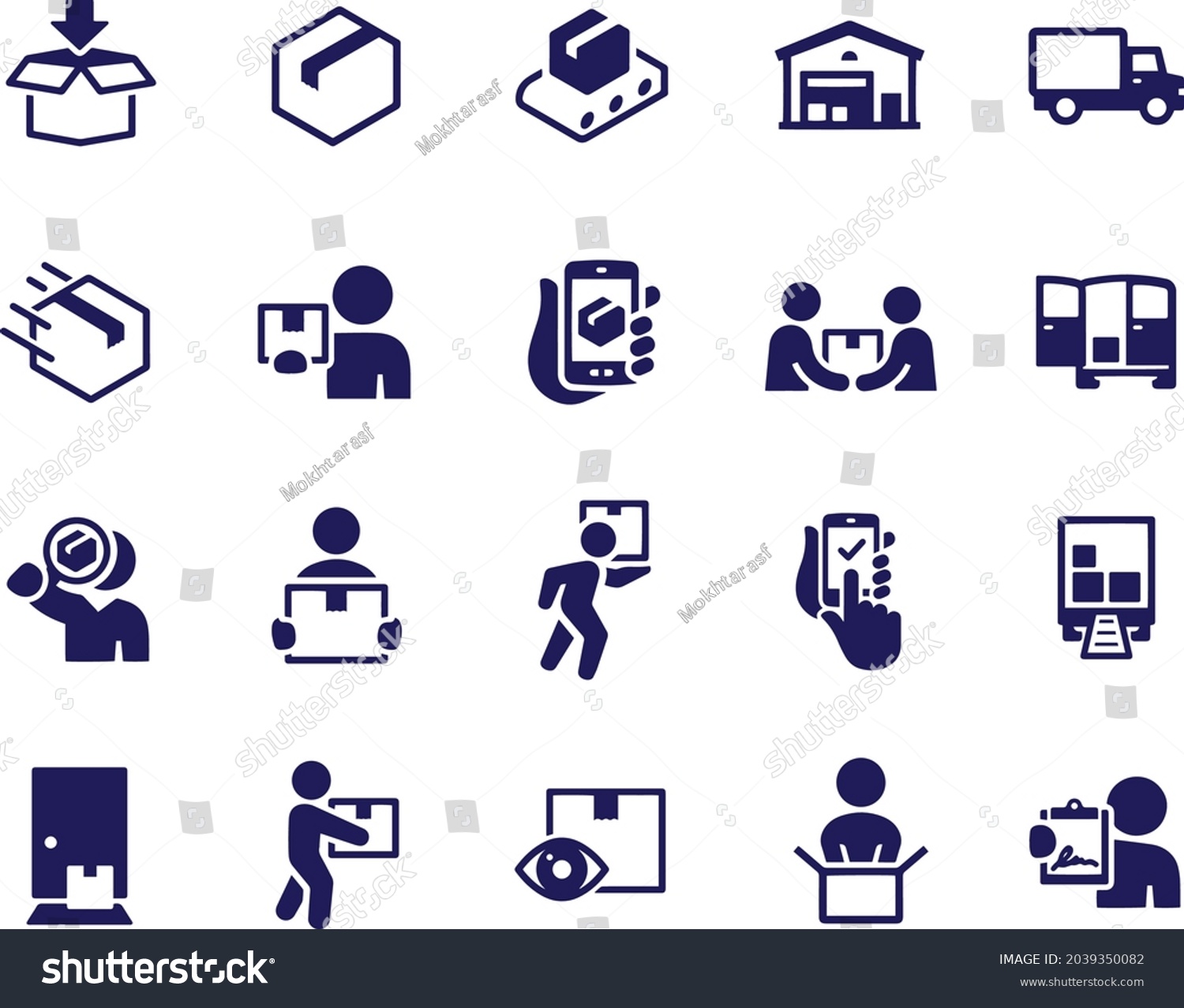 Package Delivery Icons Vector Design Stock Vector (Royalty Free ...