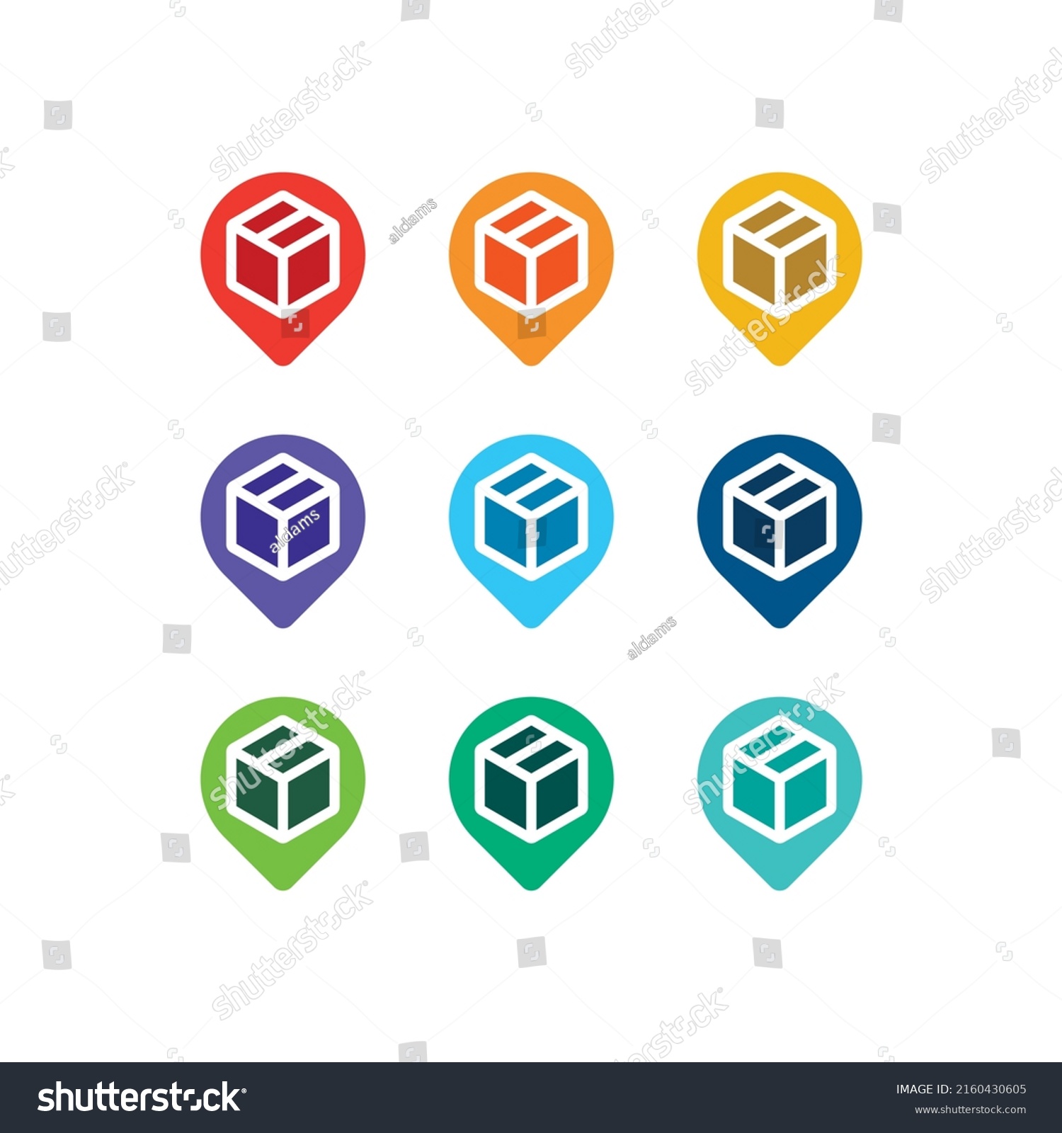 Package Tracking App Icon Set Stock Vector (Royalty Free) 2160430605 ...