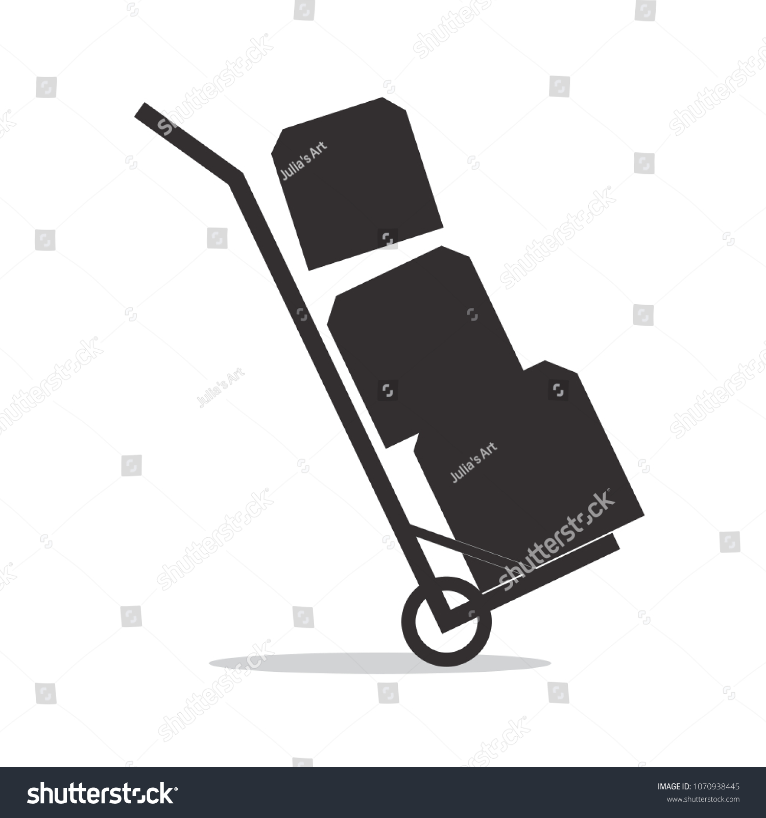 Packages Delivery Trolley Vector Icon Stock Vector (Royalty Free ...