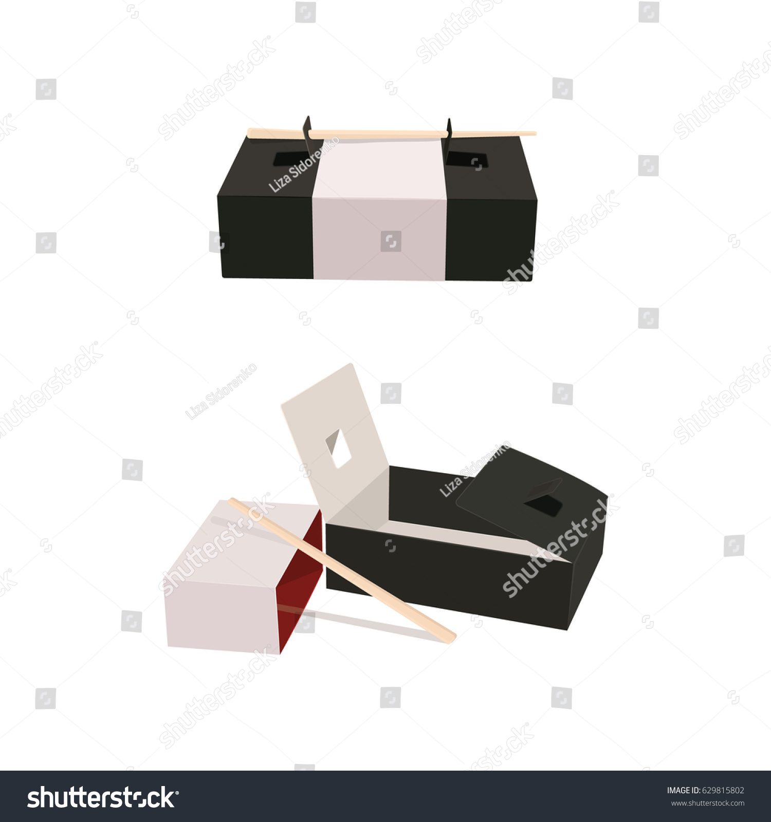 Packaging Box Sushi Stock Vector (Royalty Free) 629815802 | Shutterstock