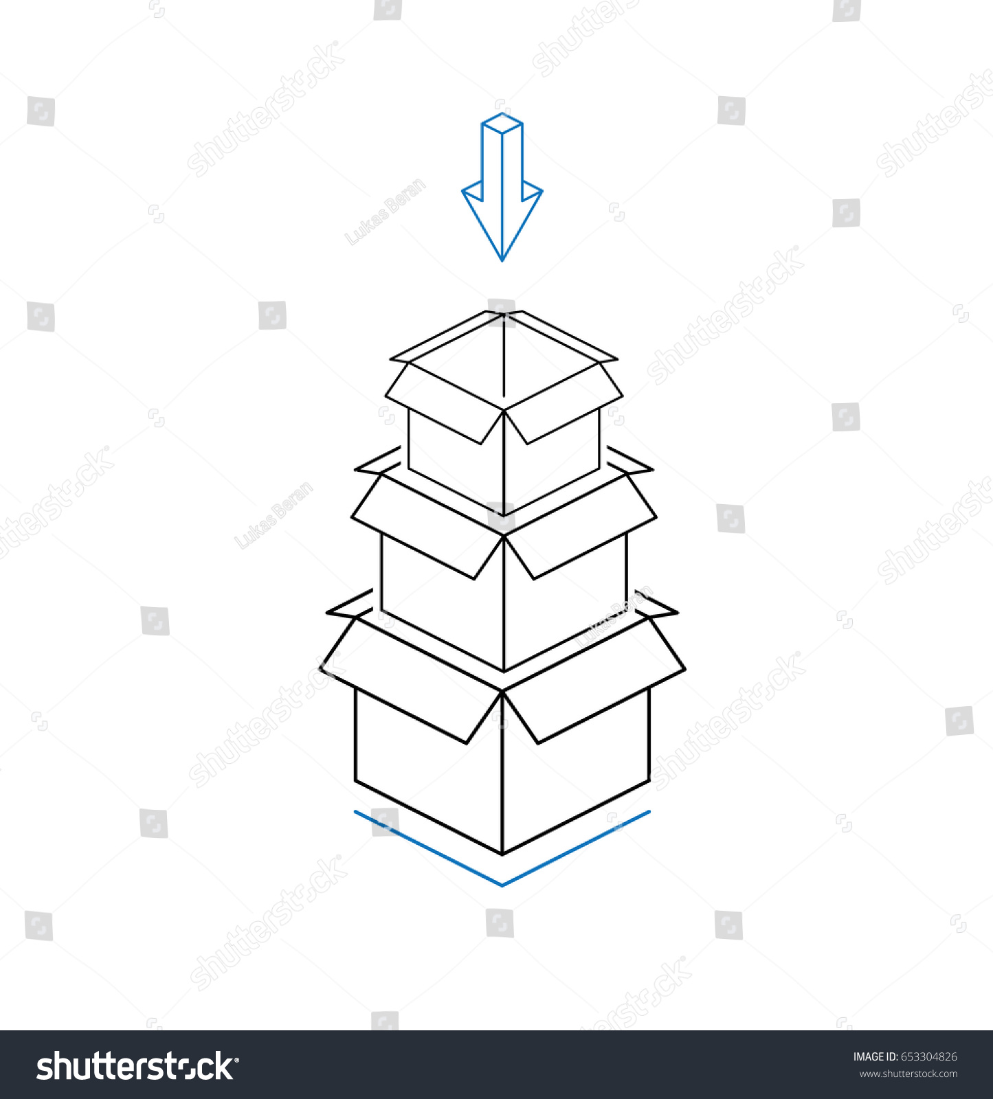 Packaging Boxes Arrow Isolated On White: vetor stock (livre de direitos ...