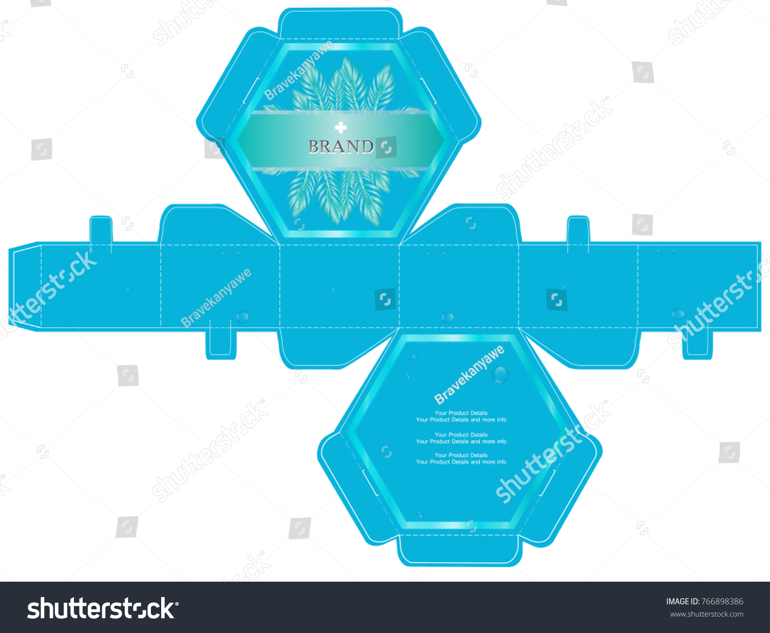 Packaging Design Luxury 6sided Box Design : image vectorielle de stock ...