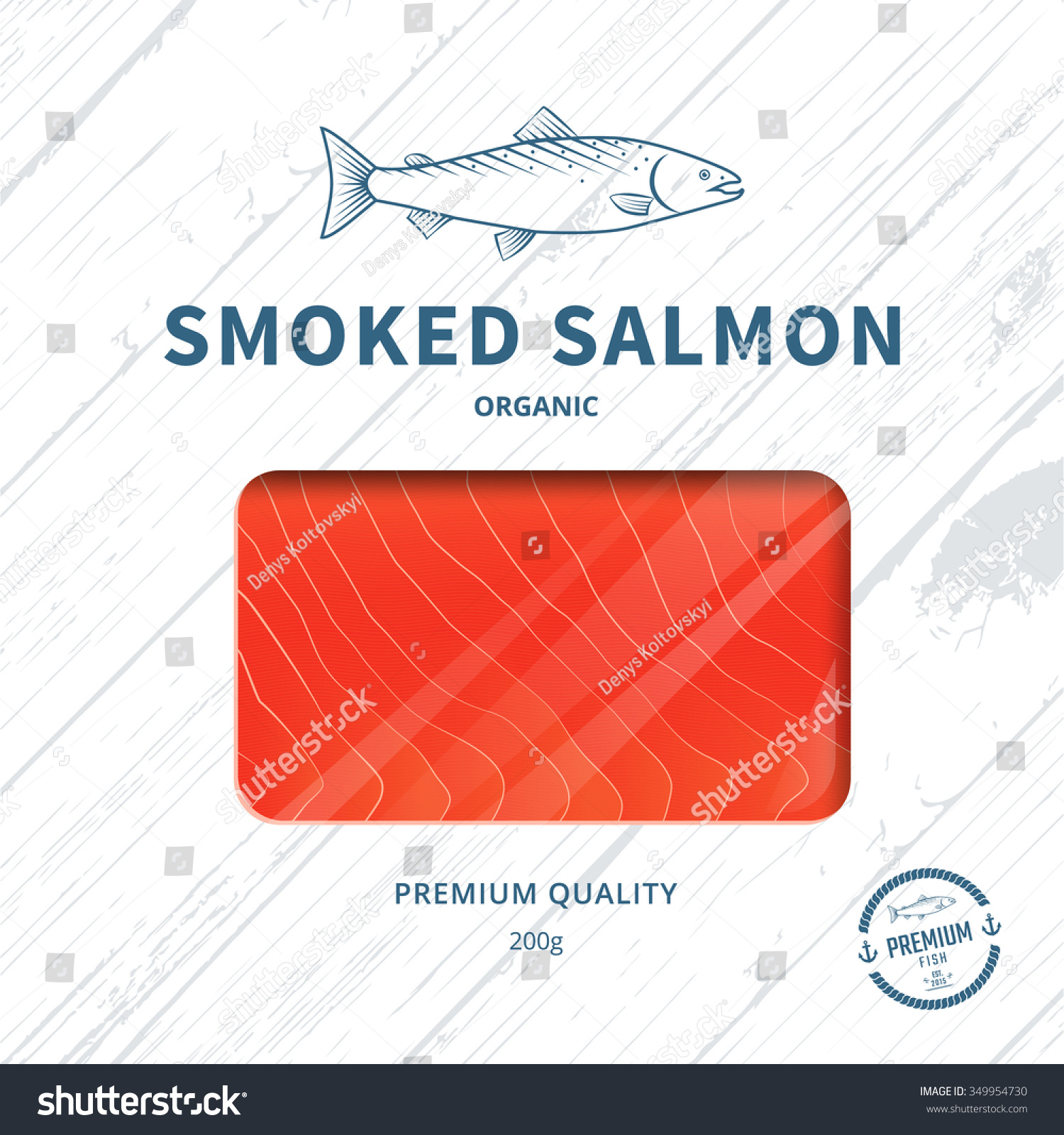 Packaging Design Template Smoked Salmon Fish Stock Vector (Royalty Free ...