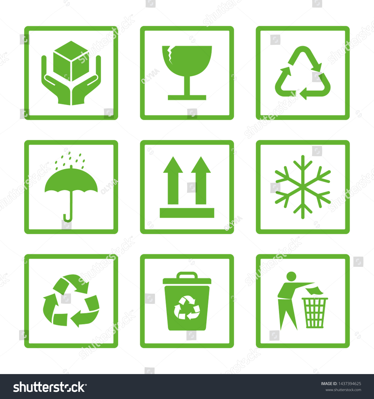 Packaging Icon Set Symbol Vector: vector de stock (libre de regalías ...