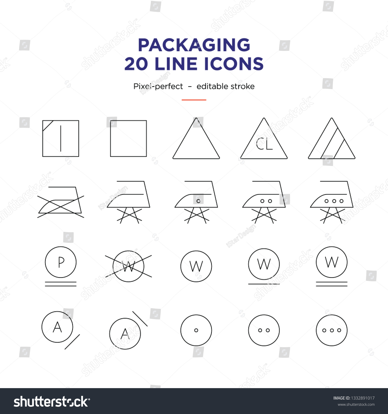 Packaging Line Icons Stock Vector (Royalty Free) 1332891017 | Shutterstock