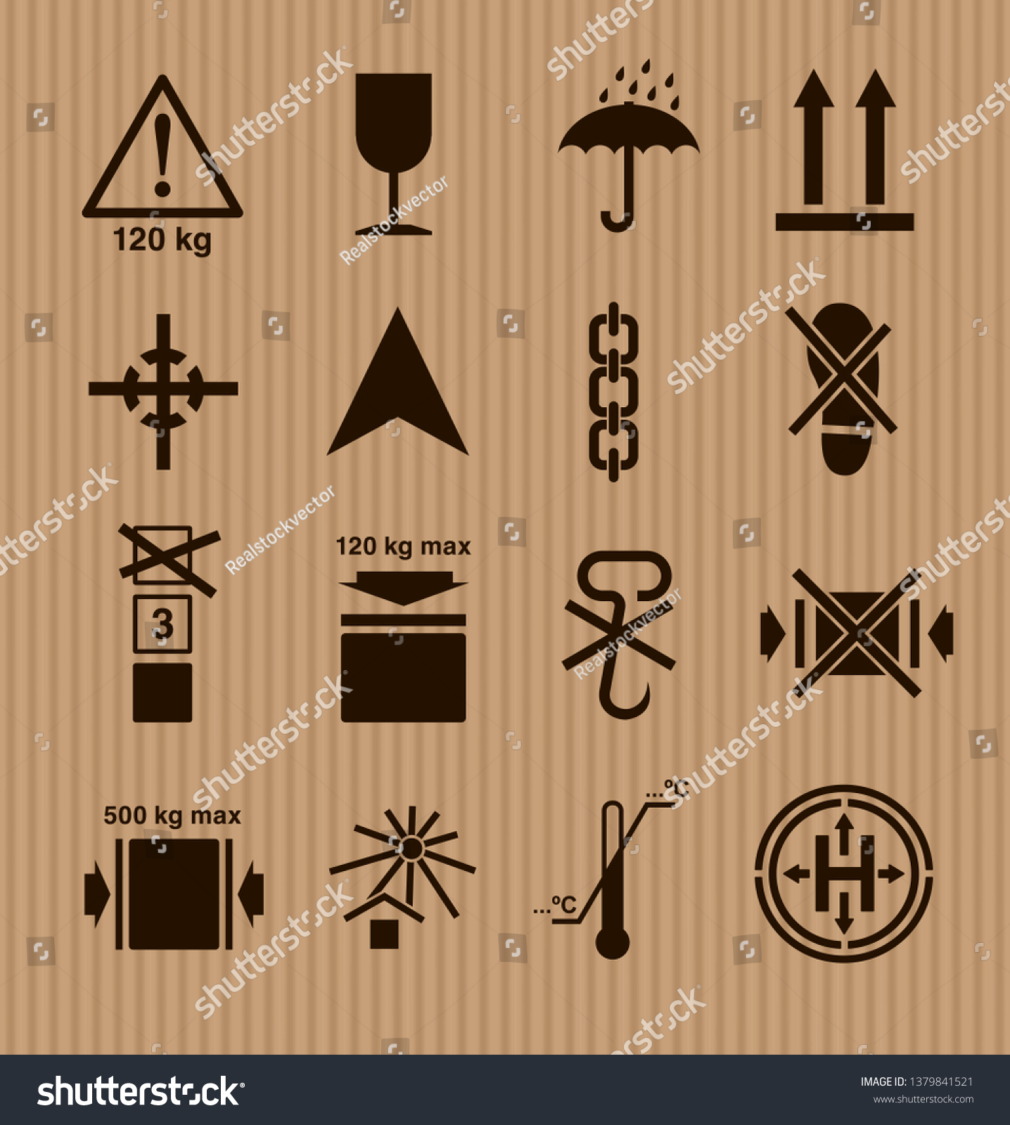 「Packaging Marks On Cardboard Texture Vector」のベクター画像素材（ロイヤリティフリー ...