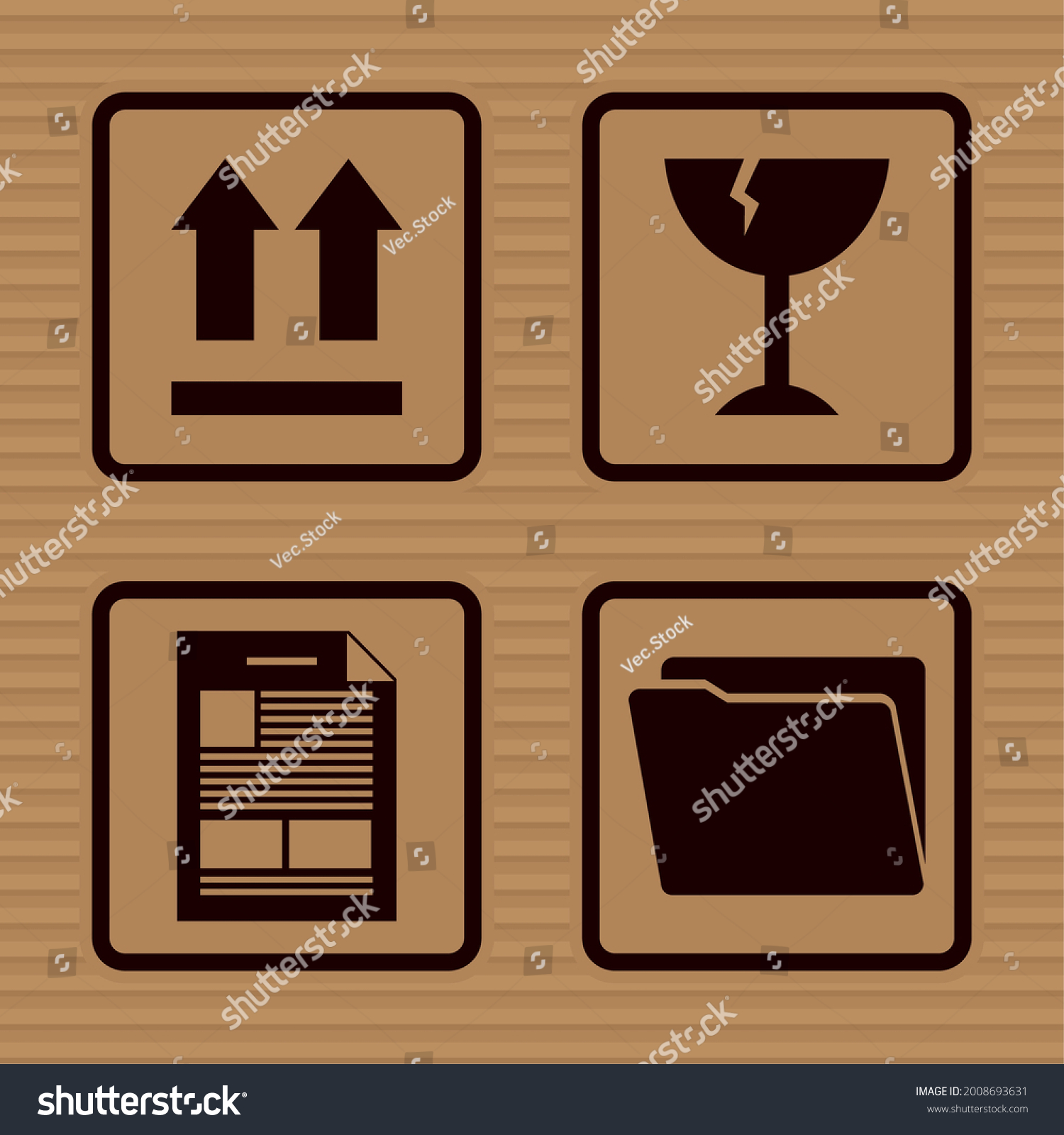 Packaging Signs Icon Set Design Stock Vector (Royalty Free) 2008693631 ...