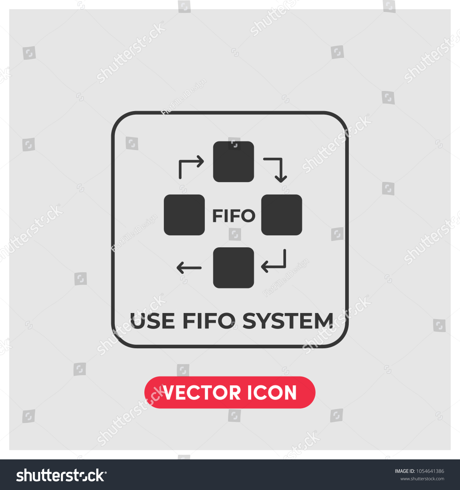 Packaging Symbol Use Fifo System Vector Stock-vektor (royaltyfri ...