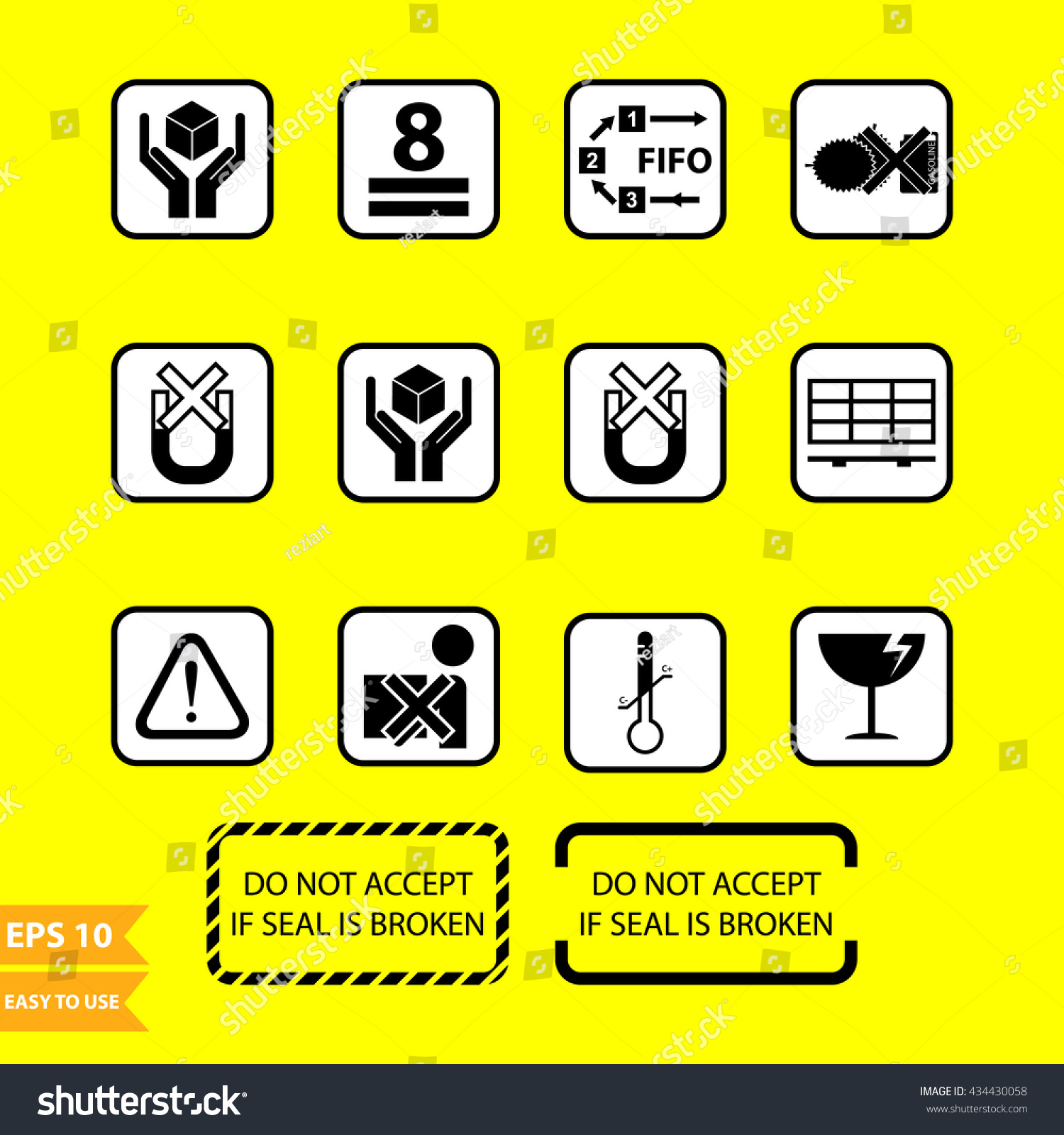Stock vektor „Packaging Symbols Illustration Handle Care Maximum“ (bez ...