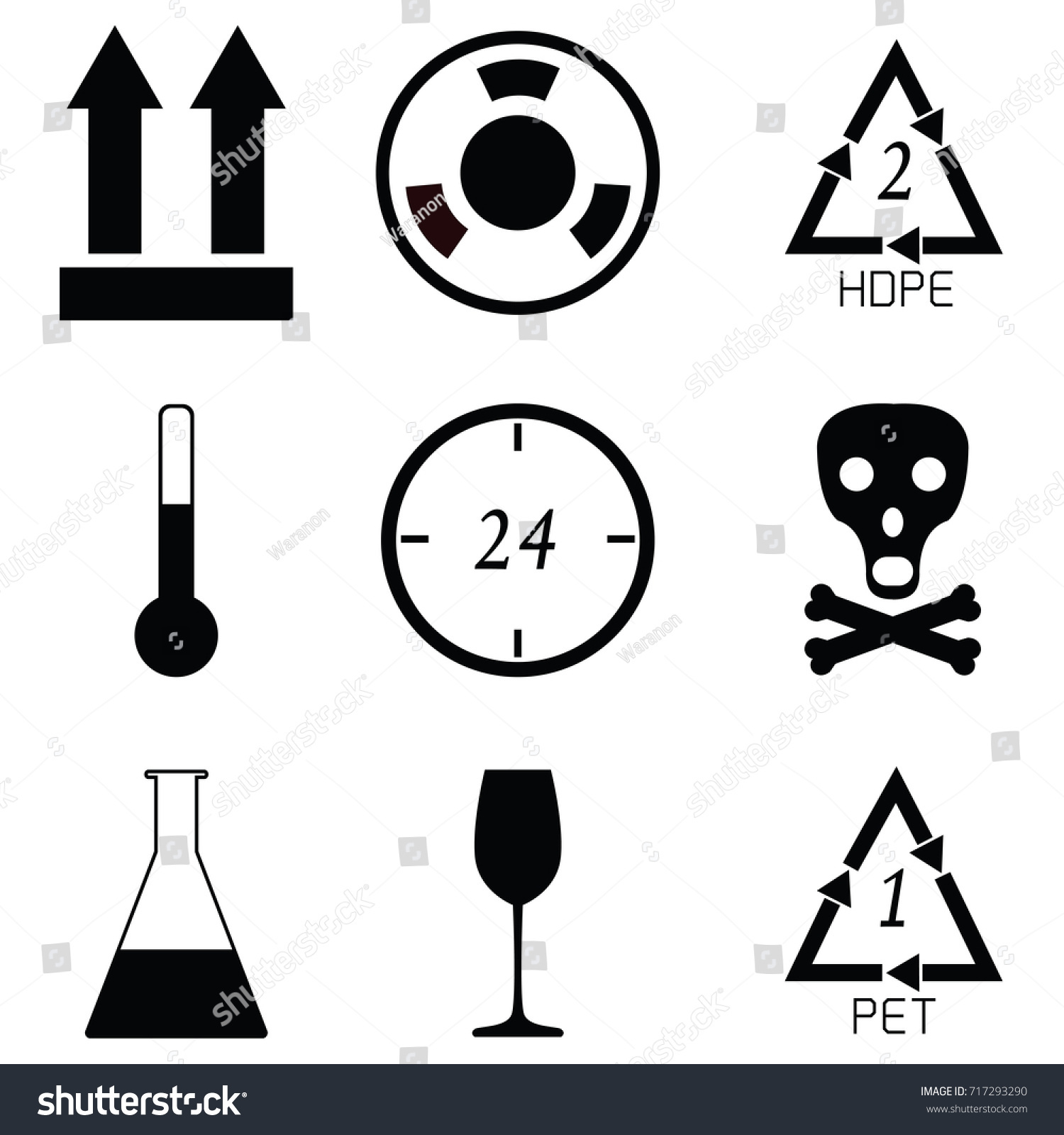 Packaging Symbols Set Stock Vector (Royalty Free) 717293290 | Shutterstock