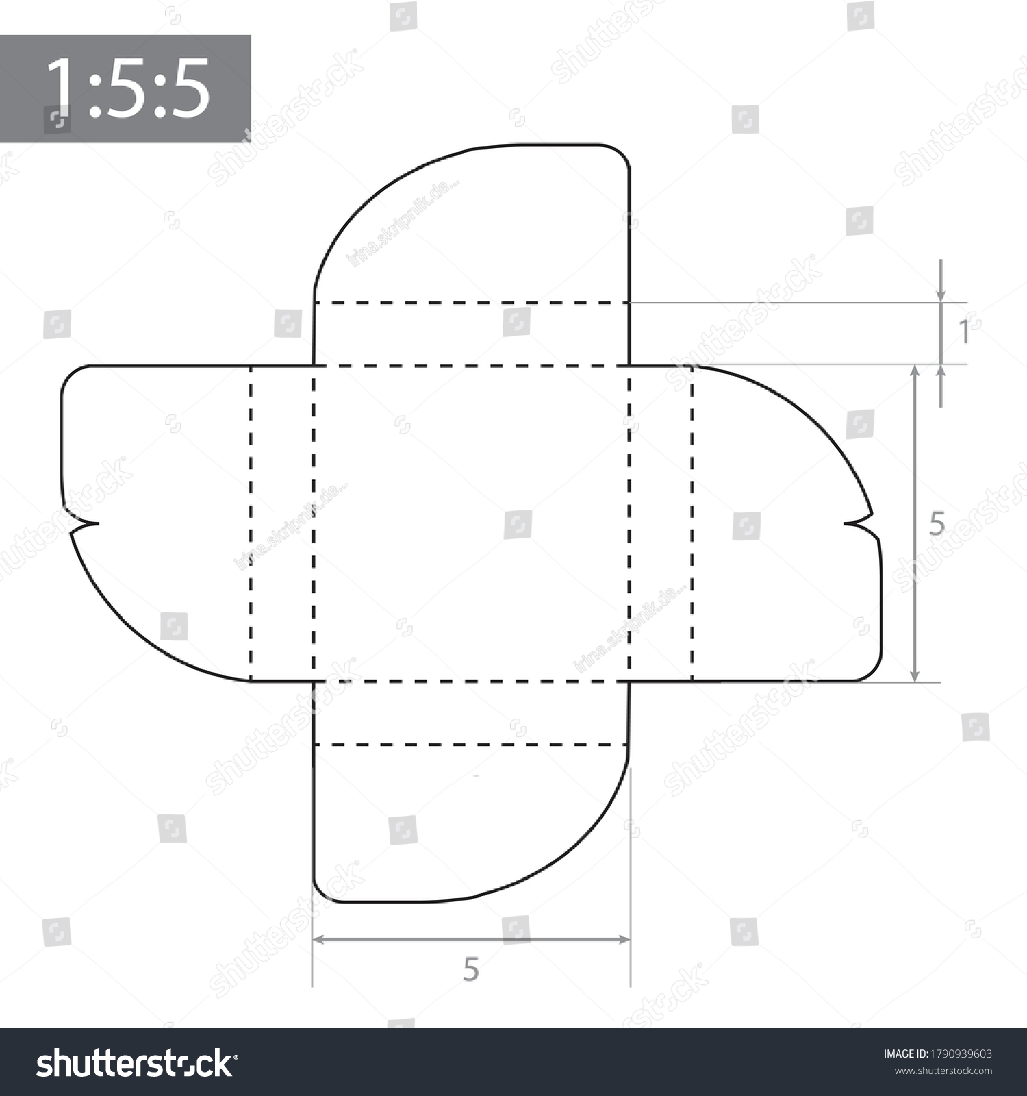 Packaging Template Cut Fold Lines Vector Stock Vector (Royalty Free ...