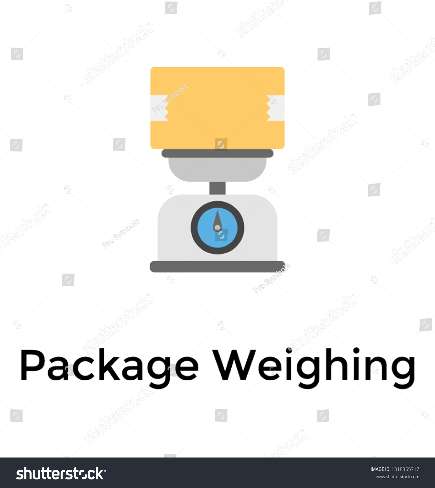 Packaging Weight Logistic Parcel Flat Icon Stock Vector (Royalty Free ...