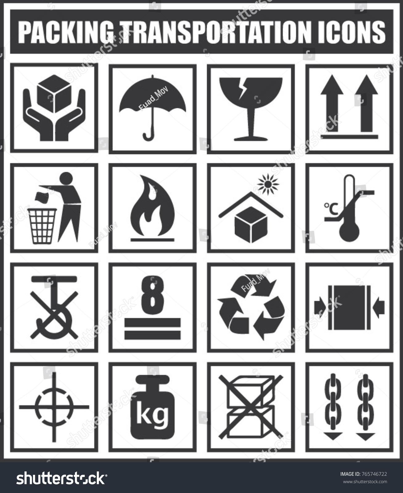 Packing Transportation Icons Stock Vector (Royalty Free) 765746722 ...