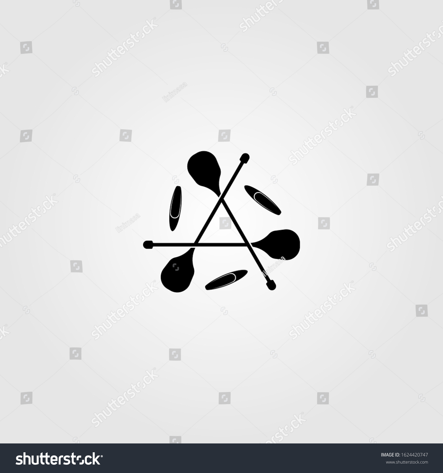 Paddle Vector Silhouette Triangle Shape Illustration Stock Vector ...