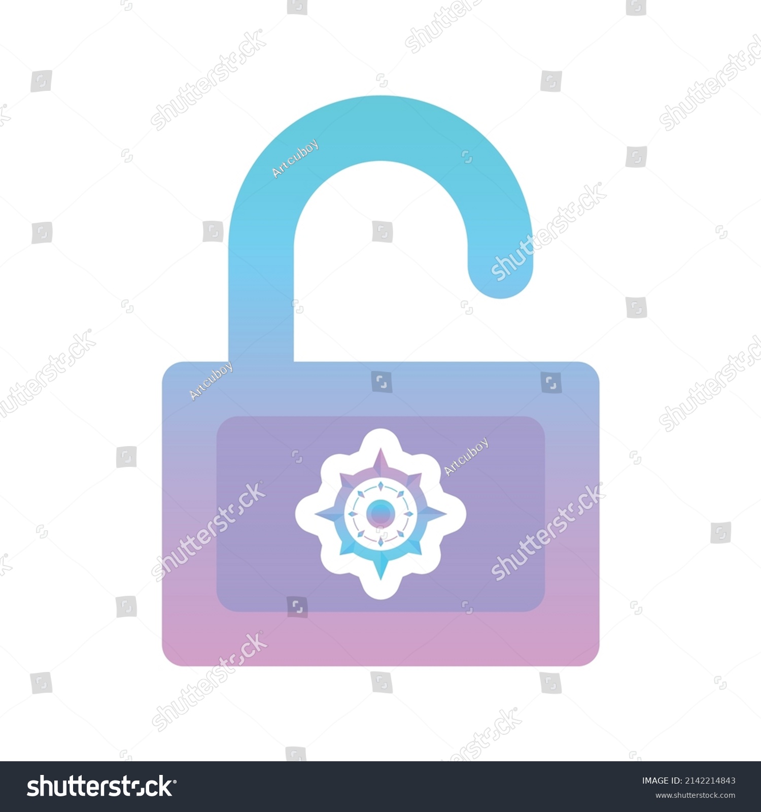 Padlock Compass Logo Element Design Template Stock Vector (Royalty Free ...