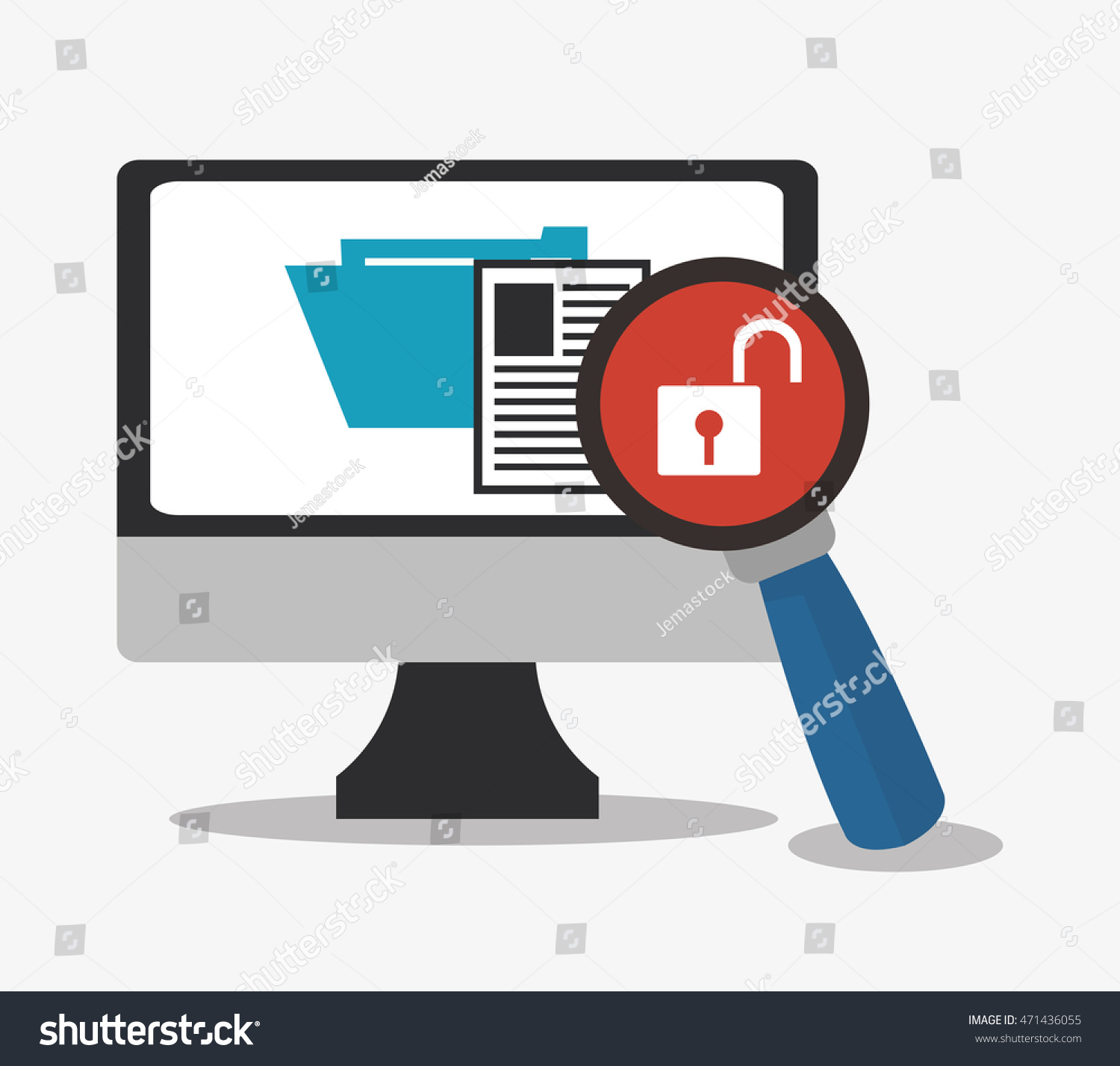 Padlock Computer Lupe File Cyber Security Stock Vector (Royalty Free) 471436055 | Shutterstock