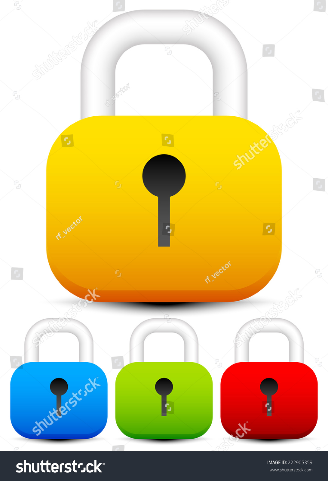 Padlock Icons Padlock Graphics On White Stock Vector (Royalty Free ...