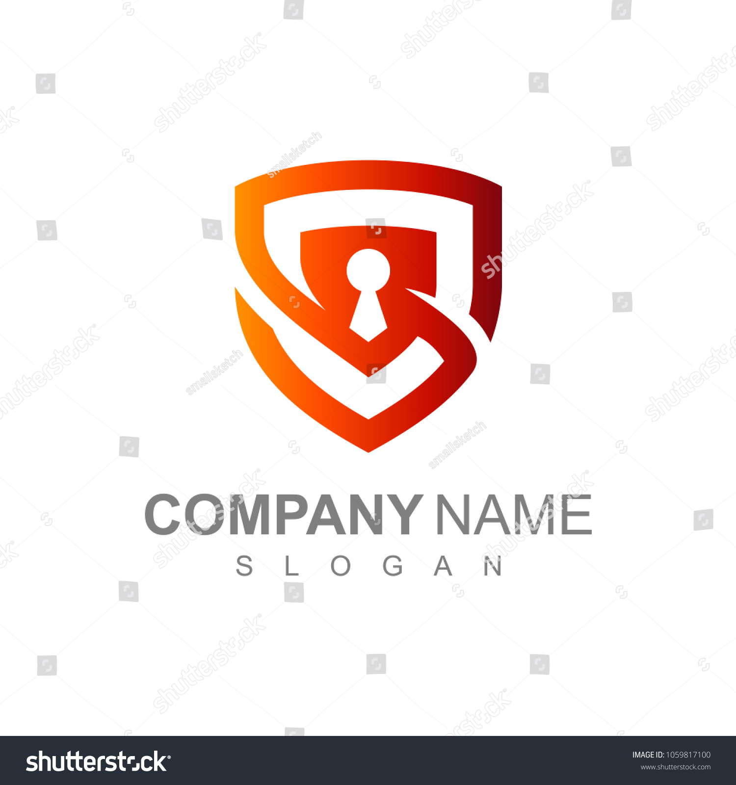 Vektor Stok Padlock Shield Letter S Security Logo (Tanpa Royalti ...