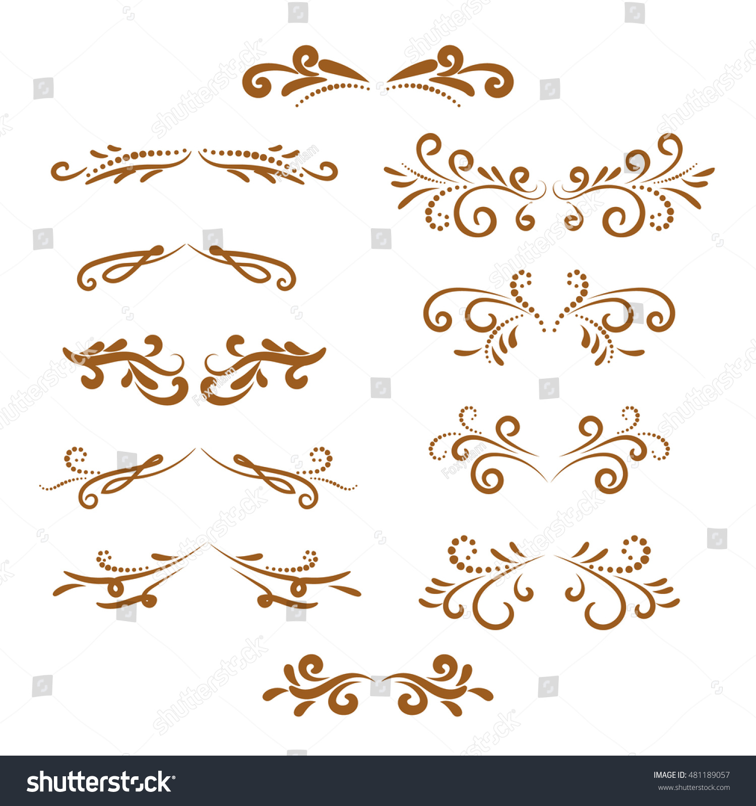 Page Dividers Set Decorative Elements Vector Stock Vector (Royalty Free ...
