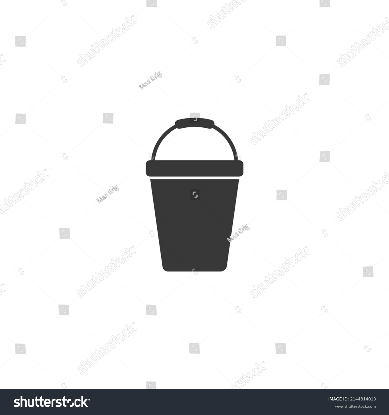 Pail Icon Logo Flat Template Vector Stock Vector (Royalty Free ...