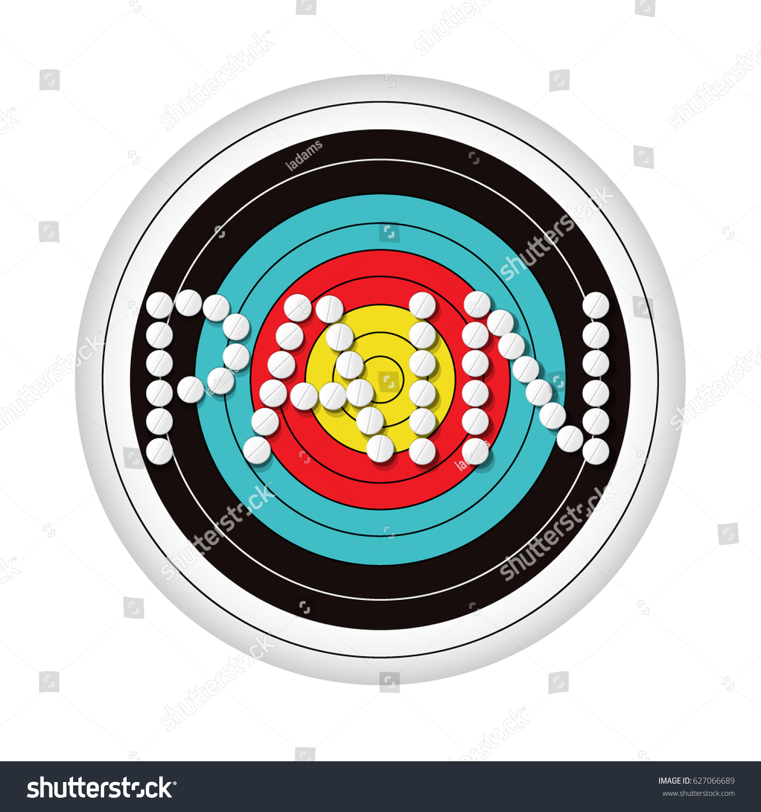 Pain Text Target Vector Illustration Stock Vector (Royalty Free) 627066689