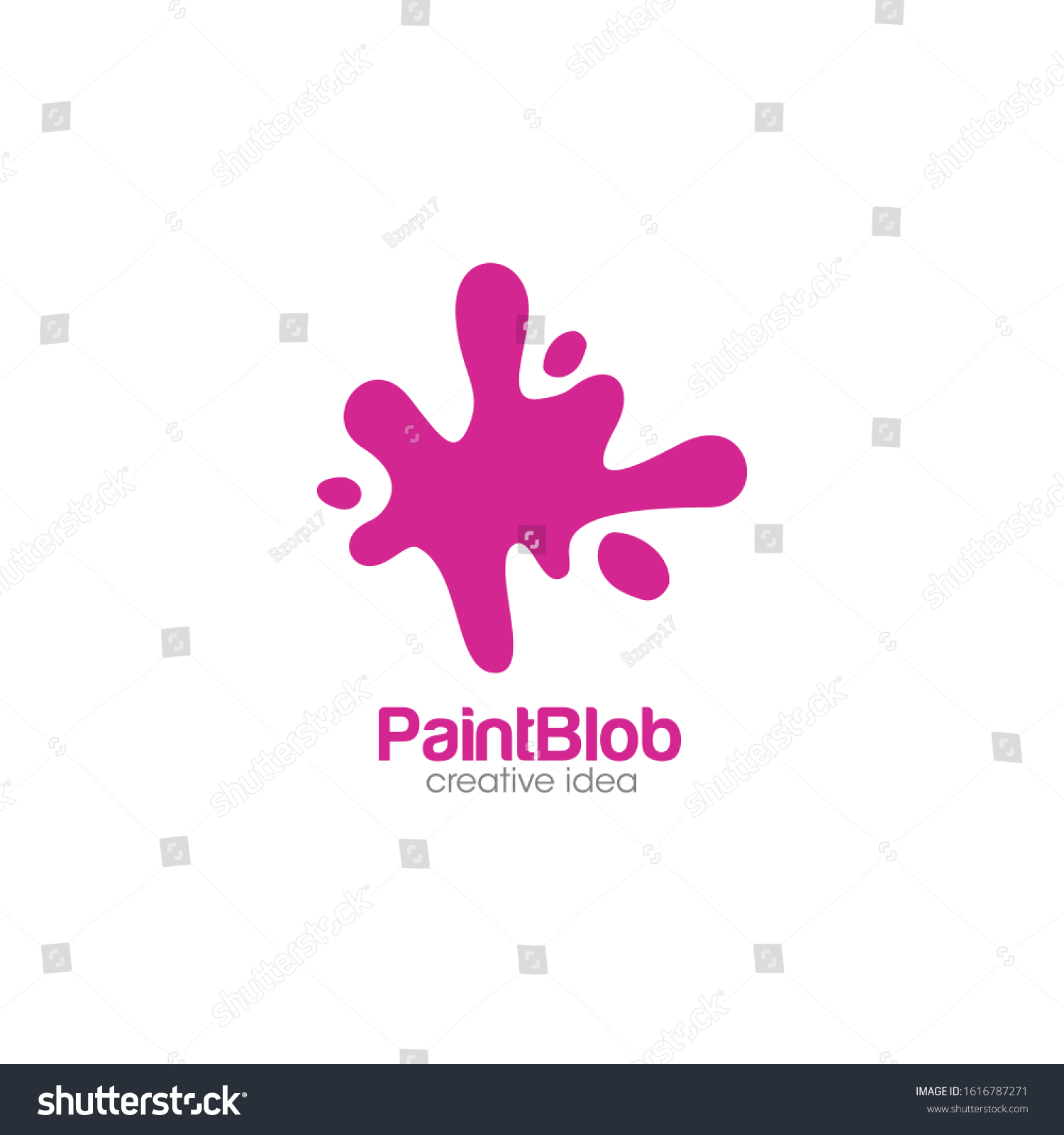 Paint Blob Logo Icon Vector Template 스톡 벡터(로열티 프리) 1616787271 ...