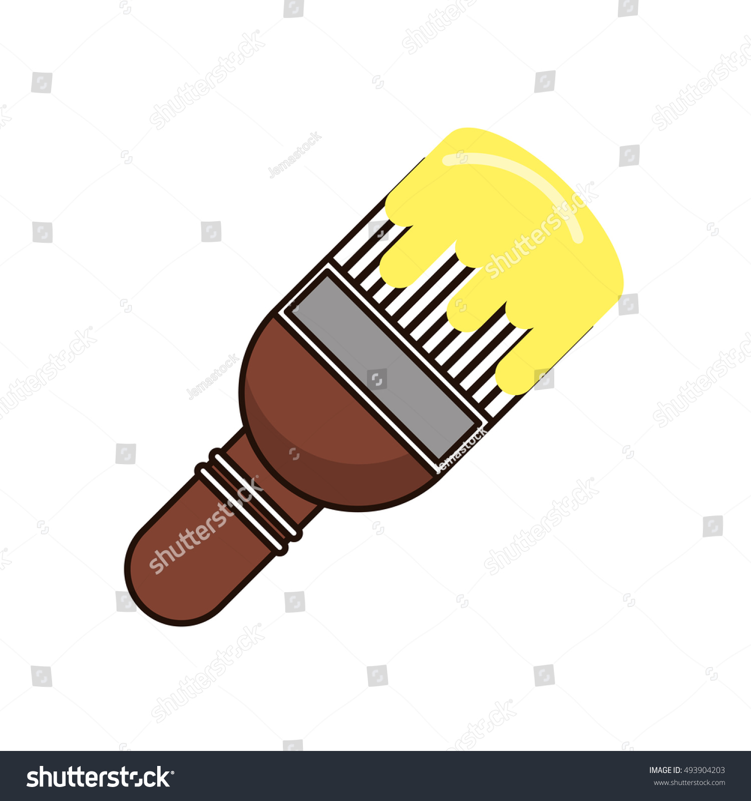 Paint Brush Object School Tool Design Stock Vector (Royalty Free ...