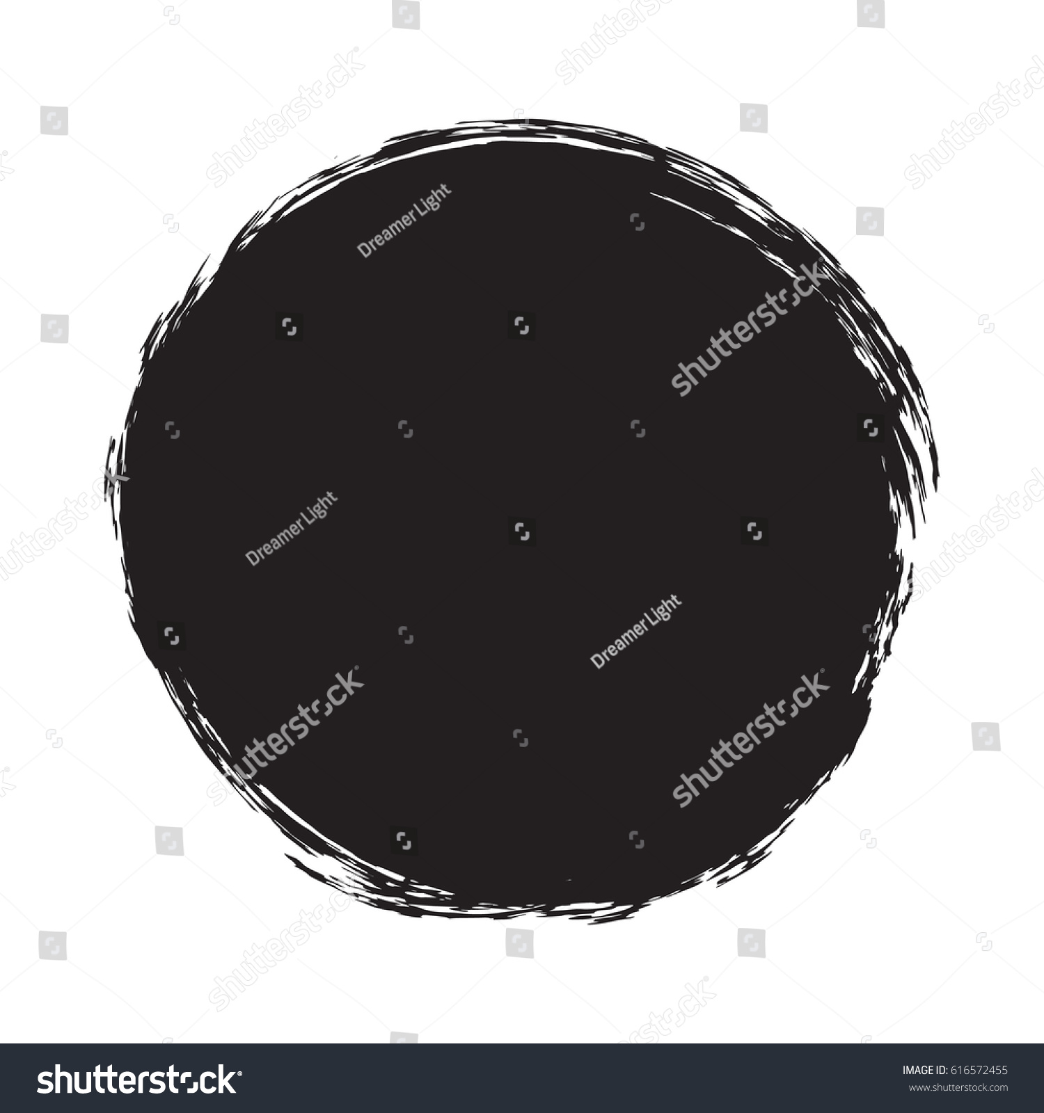 Paint Brush Stroke Circle Isolated On 스톡 벡터(로열티 프리) 616572455