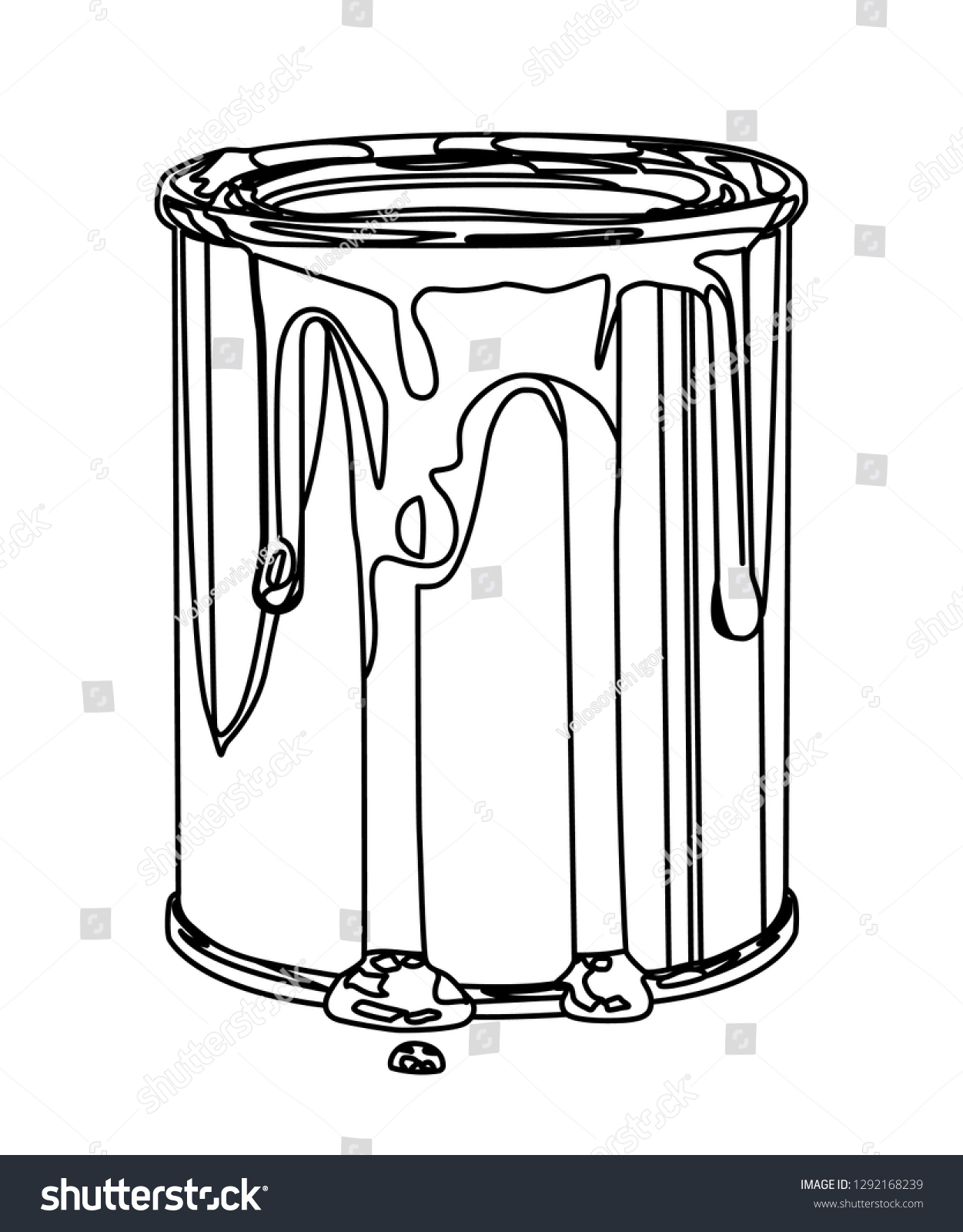 Paint Can Contour Vector Illustration Stock Vector (Royalty Free ...