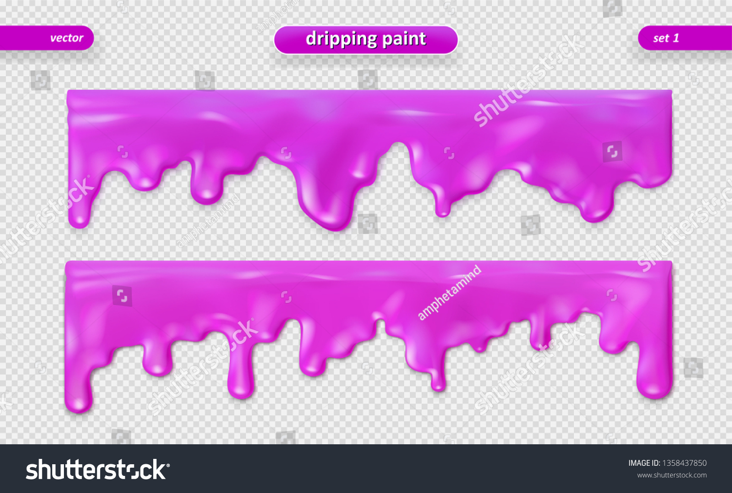 Paint Dripping Glossy Surface Vector Set Stock Vector (Royalty Free ...