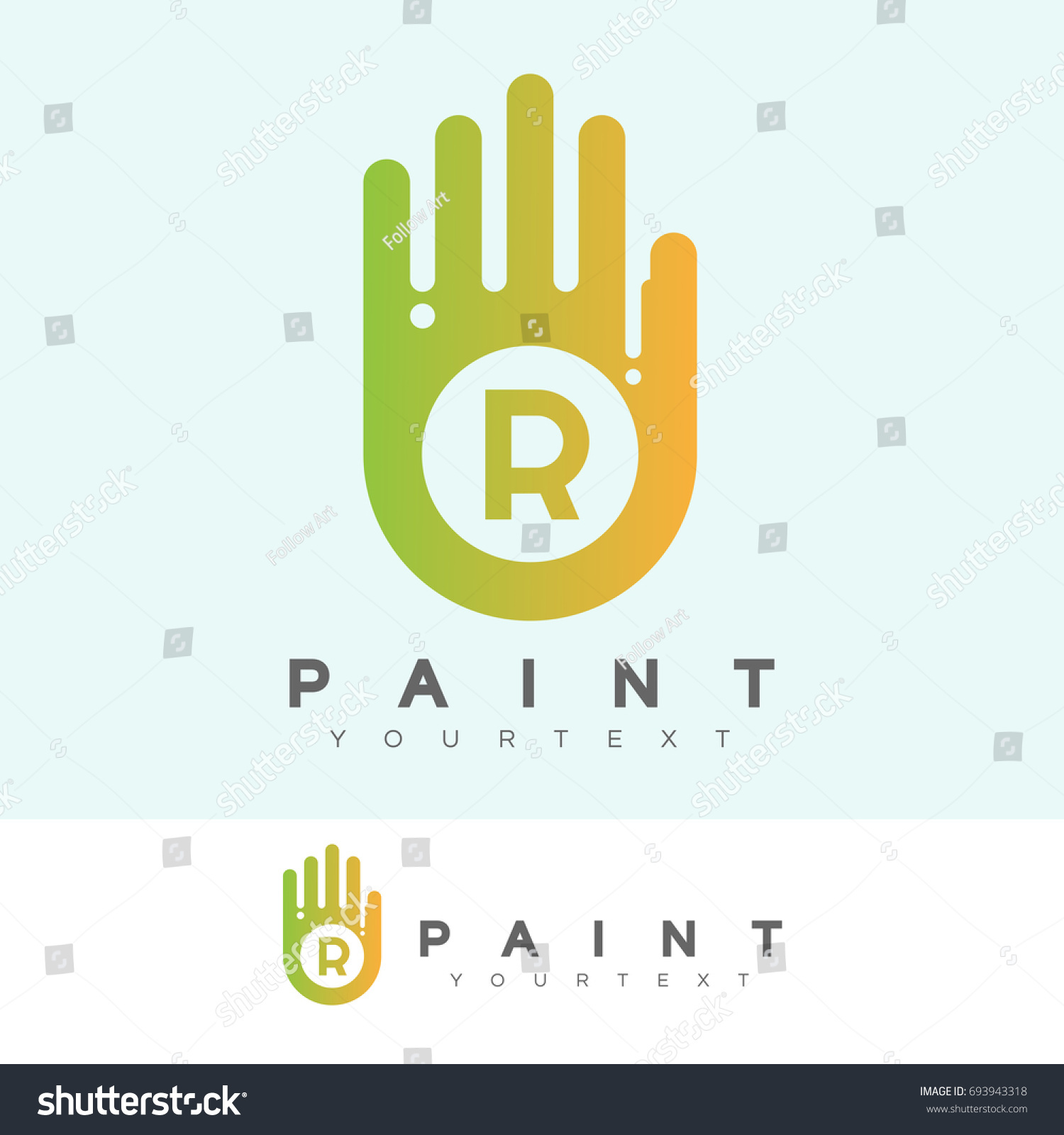 Paint Initial Letter R Logo Design Stock Vector (Royalty Free ...