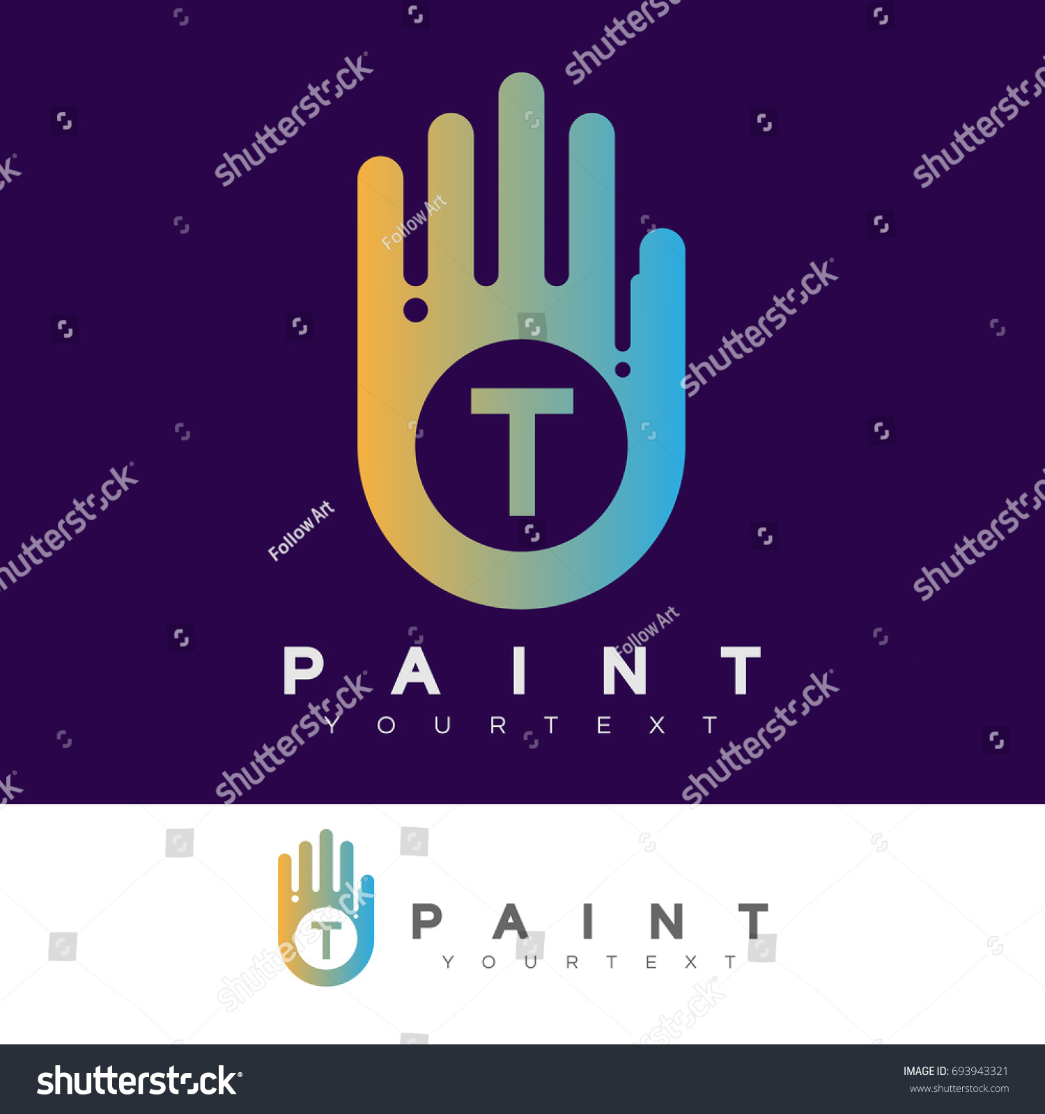 Paint Initial Letter T Logo Design Stock Vector (Royalty Free ...