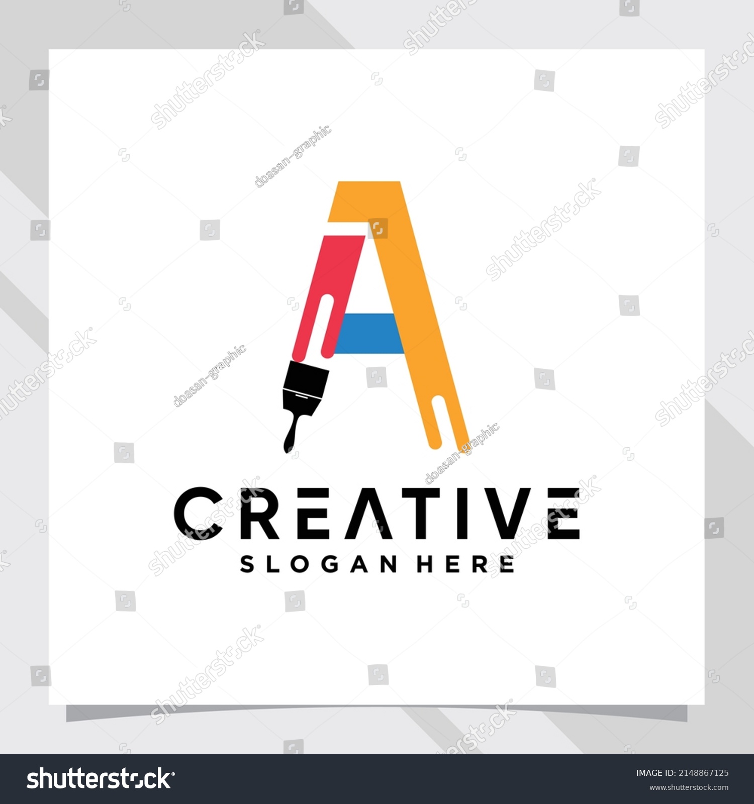 Paint Logo Design Initial Letter Creative Stock Vector (Royalty Free ...