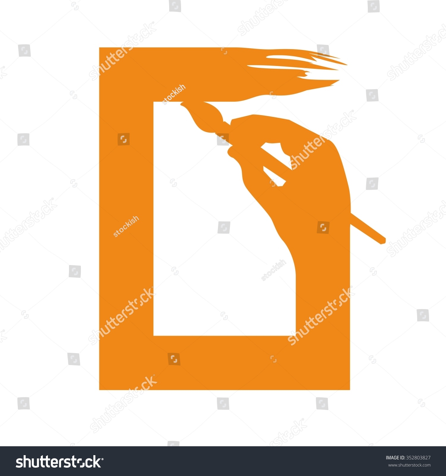 Paint On Frame Logo Vector Stock Vector (Royalty Free) 352803827