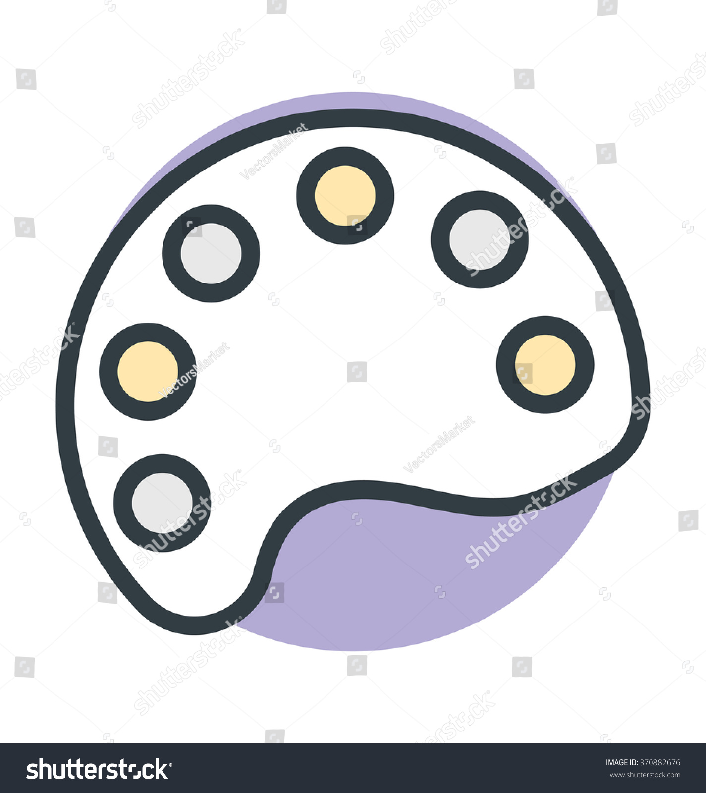 Paint Palette Vector Icon Stock Vector (Royalty Free) 370882676 ...