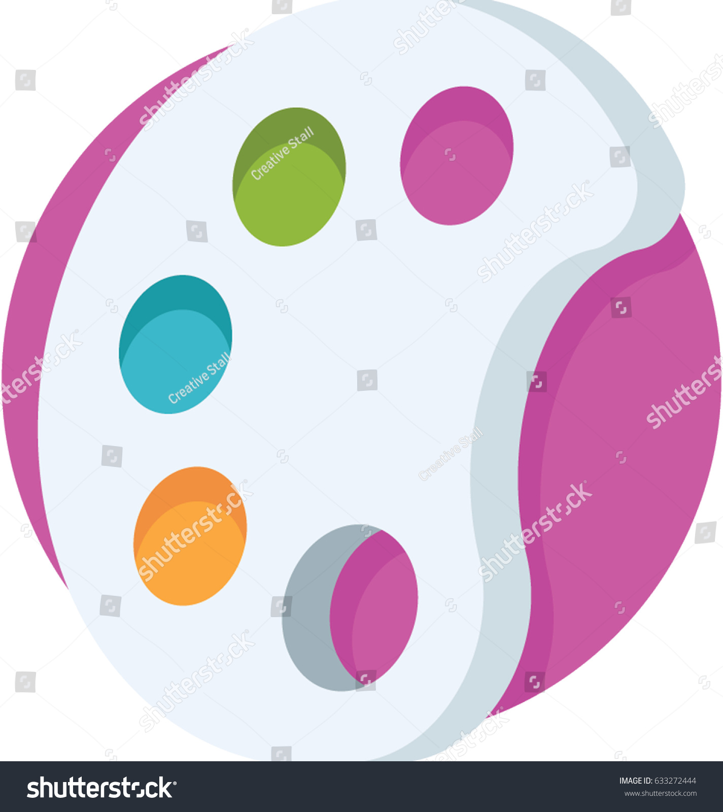Paint Pallet Vector Icon Stock Vector (Royalty Free) 633272444 ...