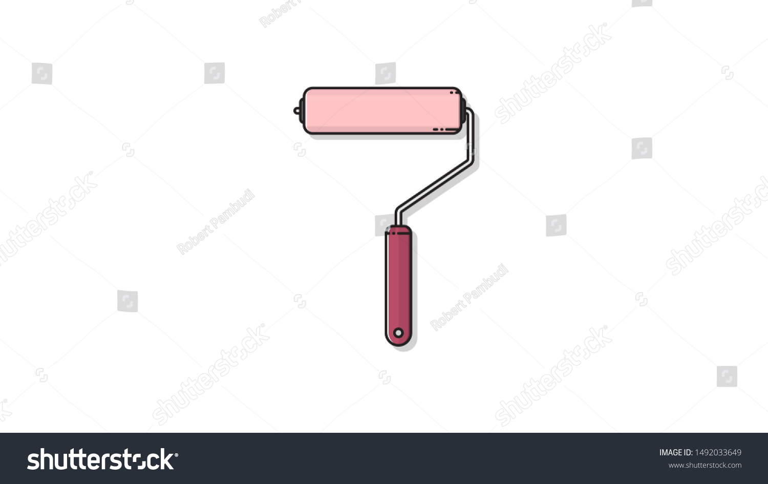 Paint Roller Flat Design Vector Illustration Stock Vector (Royalty Free ...