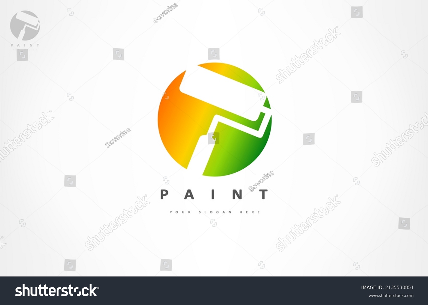Paint Roller Coloring Vector Logo Stock Vector (Royalty Free ...