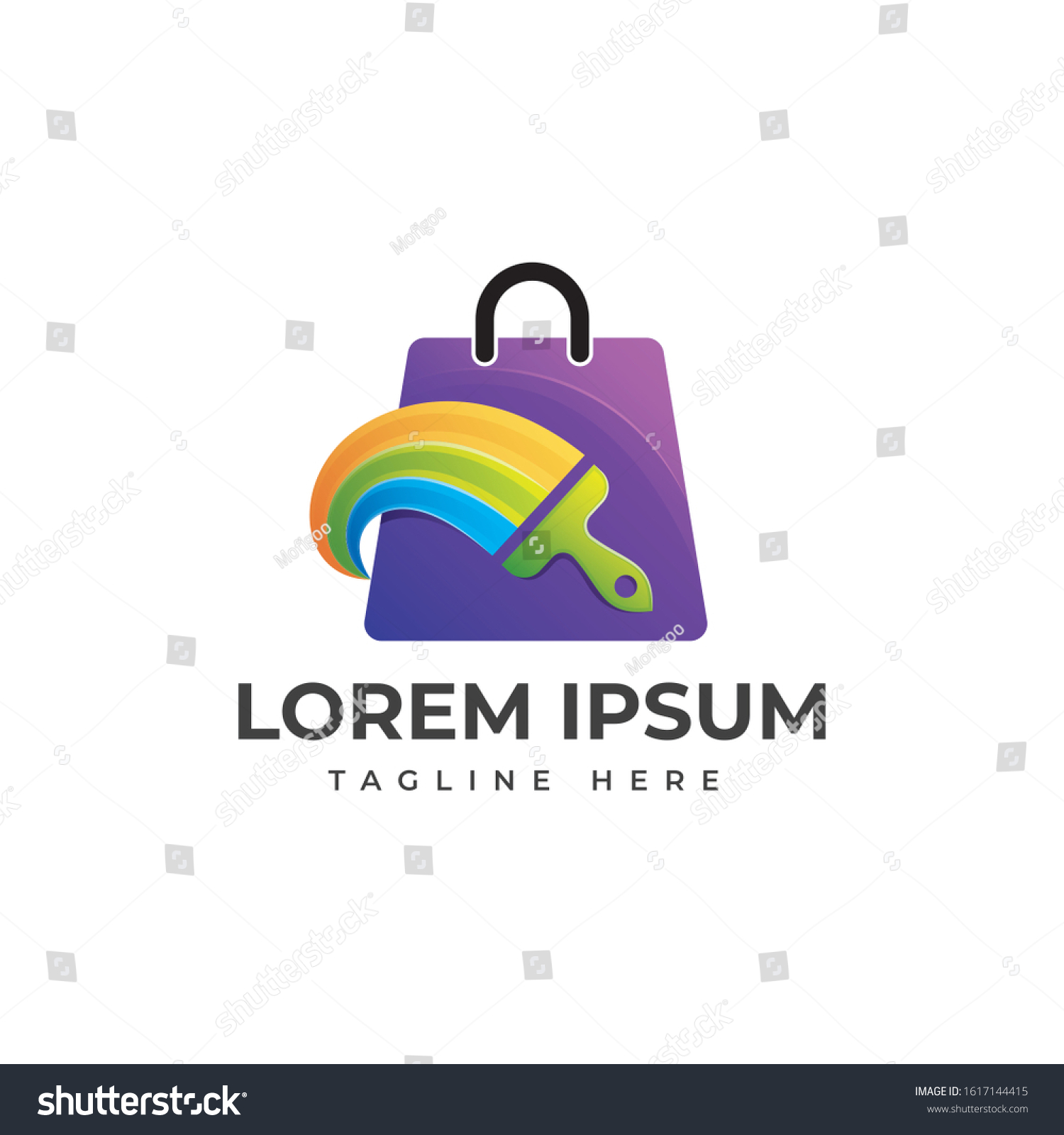 Paint Shop Logo Design Vector Template Stock Vector (Royalty Free ...