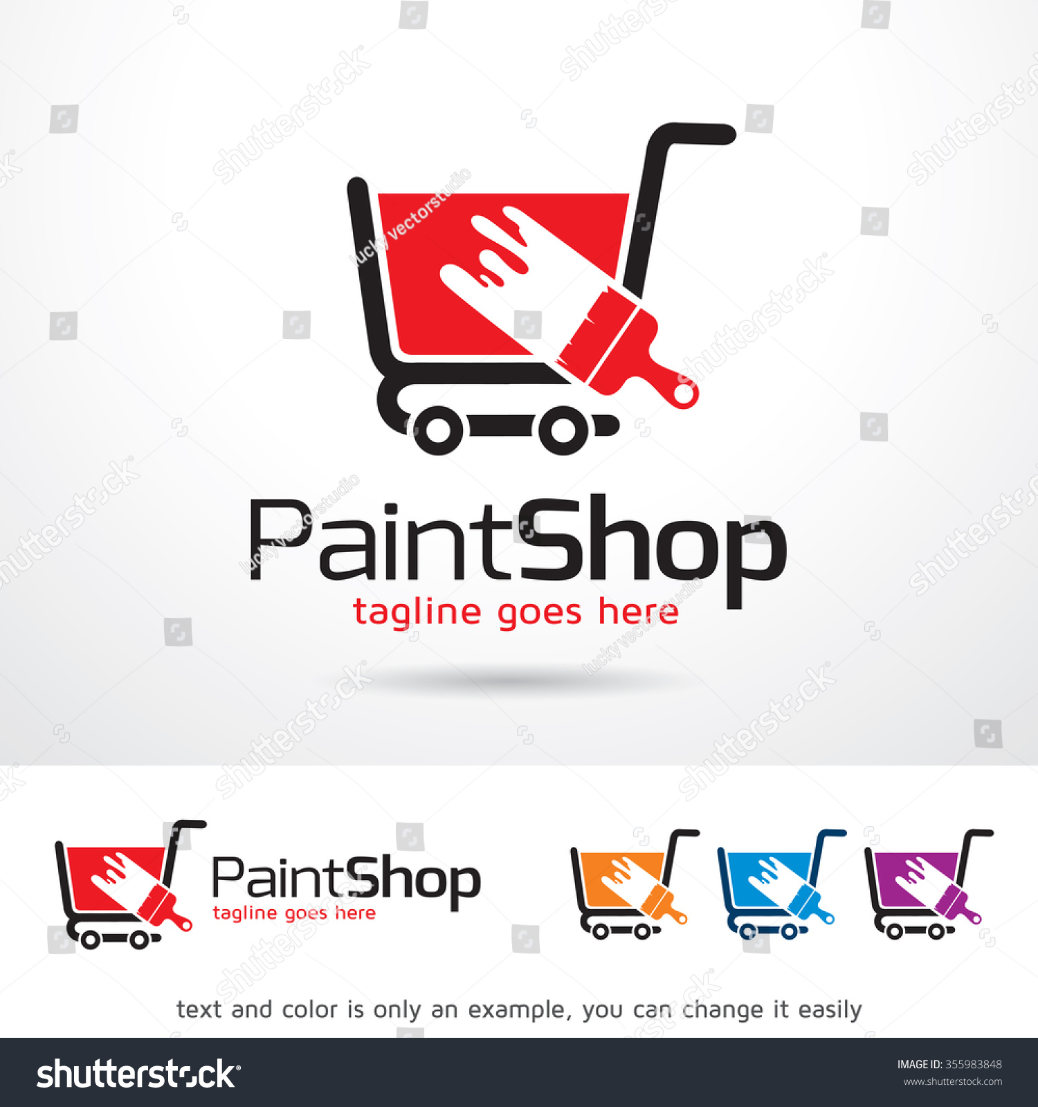 Paint Shop Logo Template Design Vector Stock Vector (Royalty Free ...