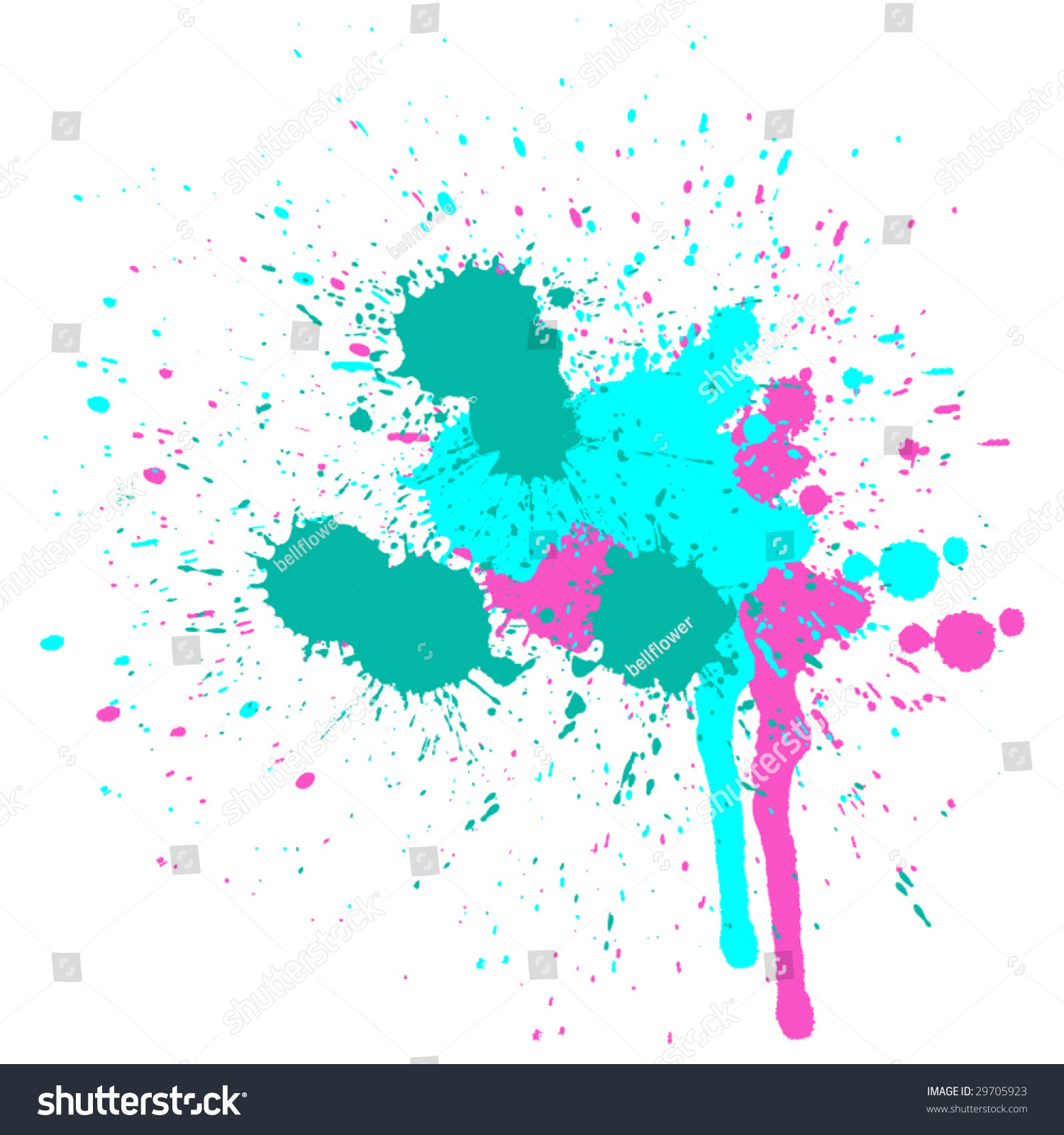 Paint Spill Splatter Drips. Vector Illustration. - 29705923 : Shutterstock