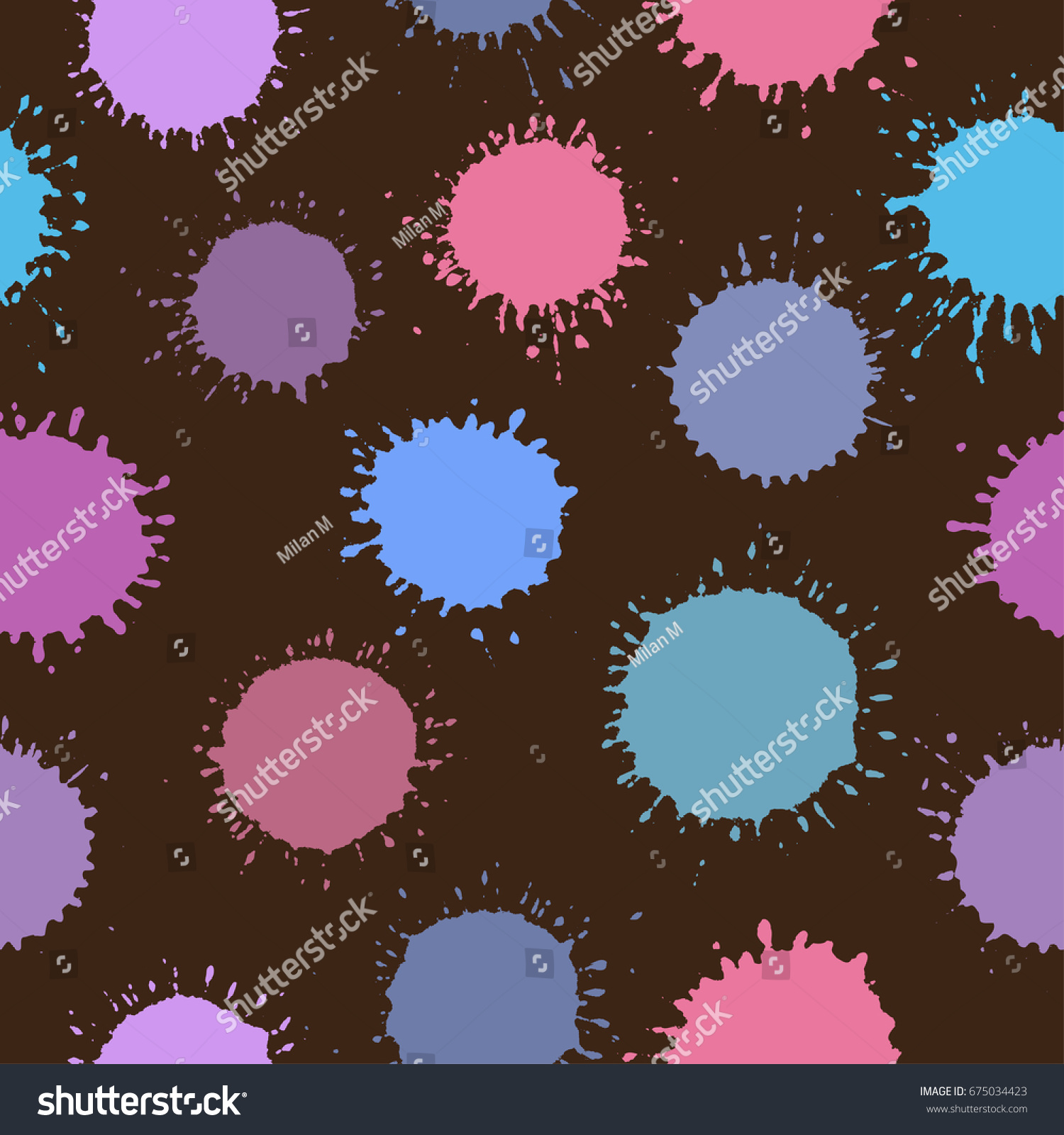 Paint Splashes Backgroundcolorful Splatters Seamless Pattern Stock