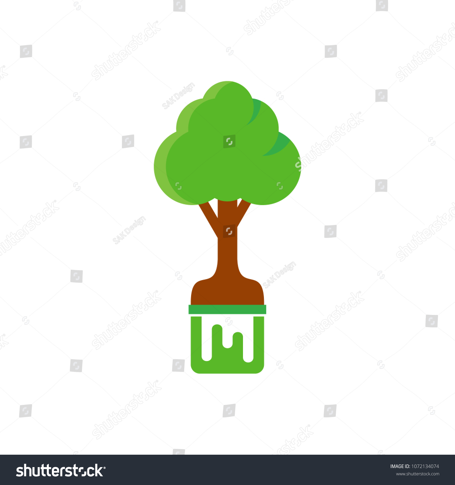 Paint Tree Logo Icon Design Stock Vector (Royalty Free) 1072134074