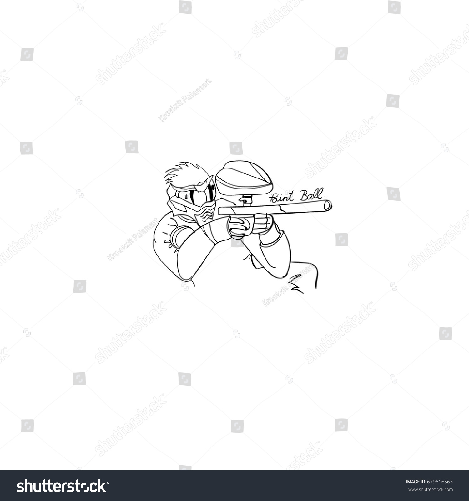 Paintball Hand Drawn Vector Illustration Stock Vector (Royalty Free ...