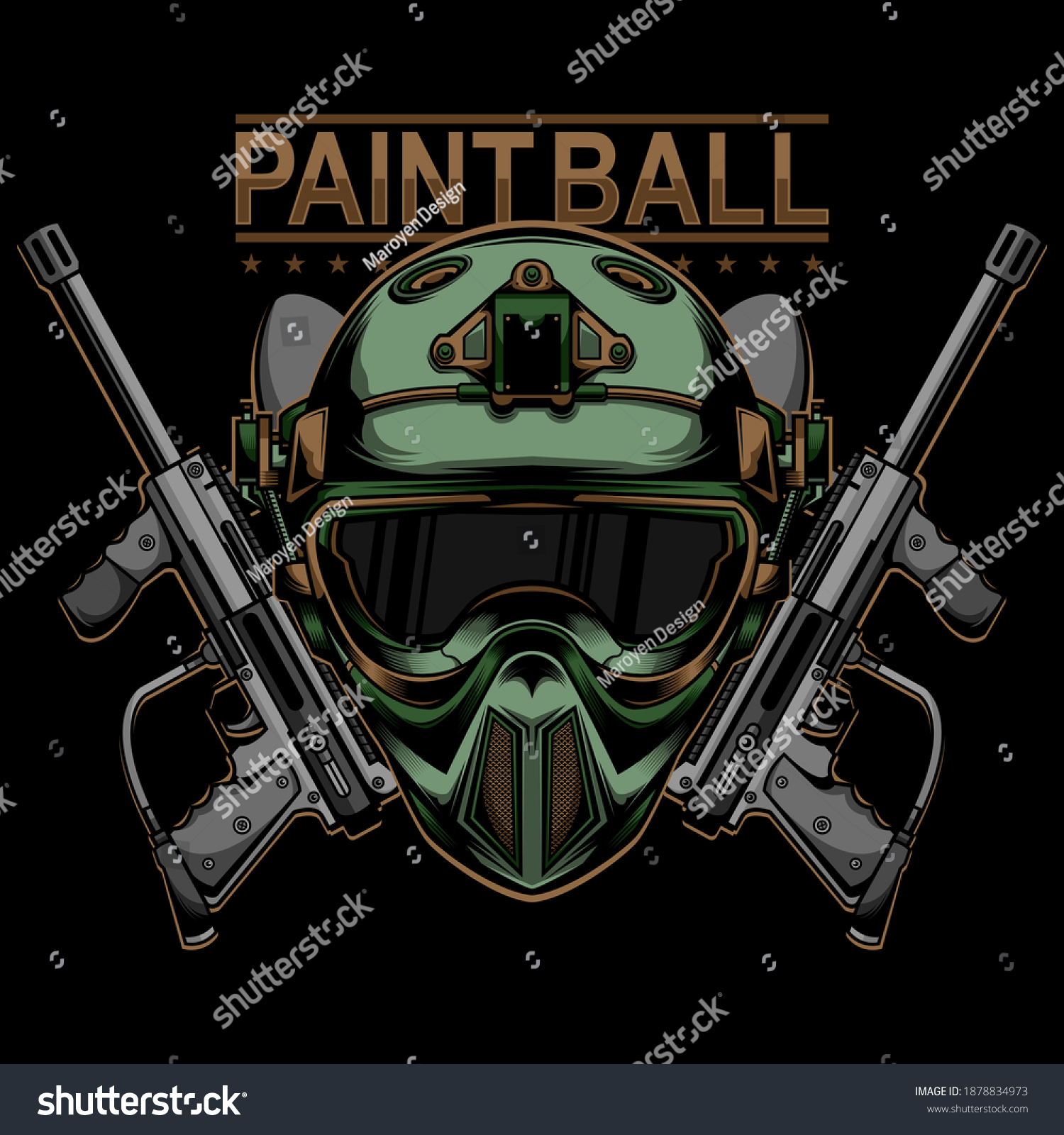 Paintball Logo Design Vector Eps 10 Stock Vector (Royalty Free) 1878834973