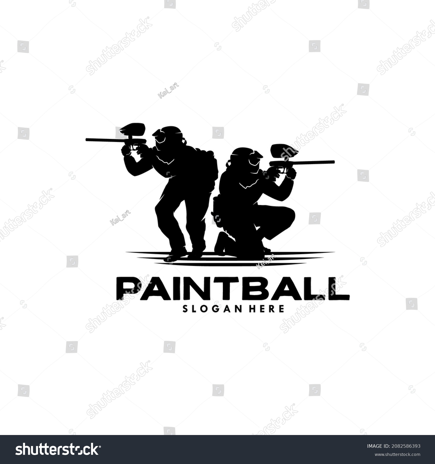 Paintball Team Logo Design Template Stock Vector (Royalty Free) 2082586393
